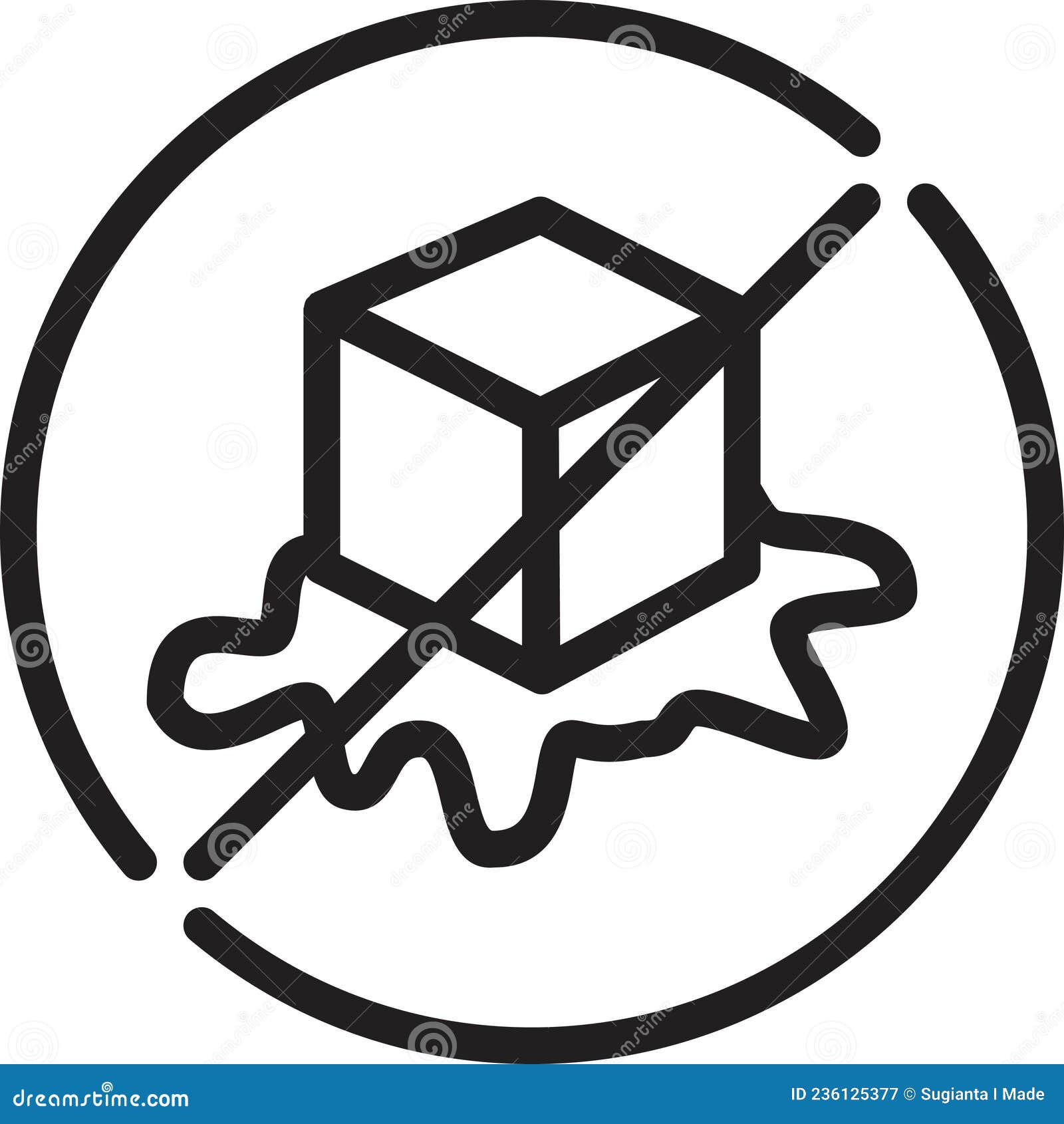 Line Art Ice Free Sign Icon Vector Stock Vector - Illustration of line ...