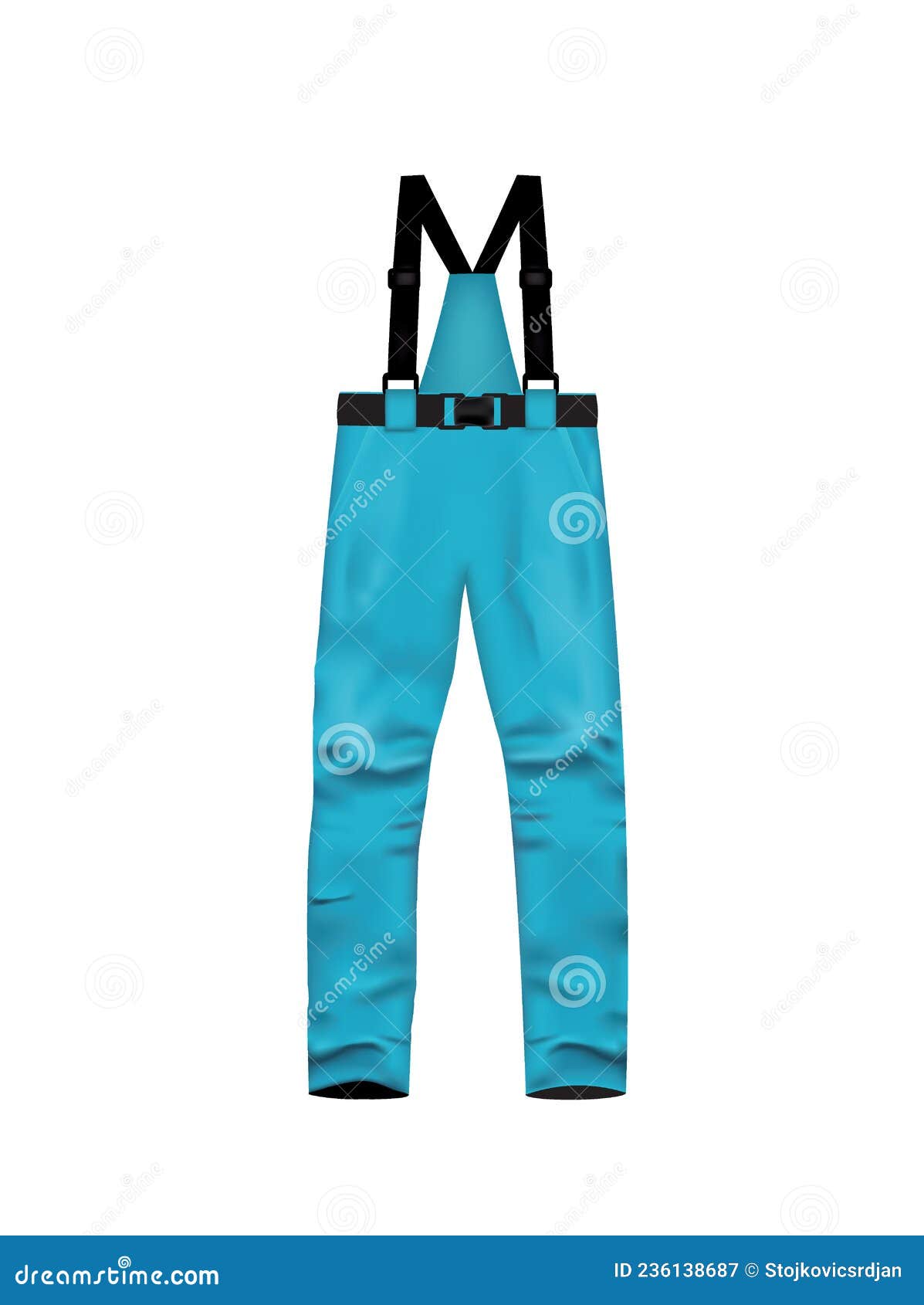 Blue ski pants stock vector. Illustration of clothes - 236138687