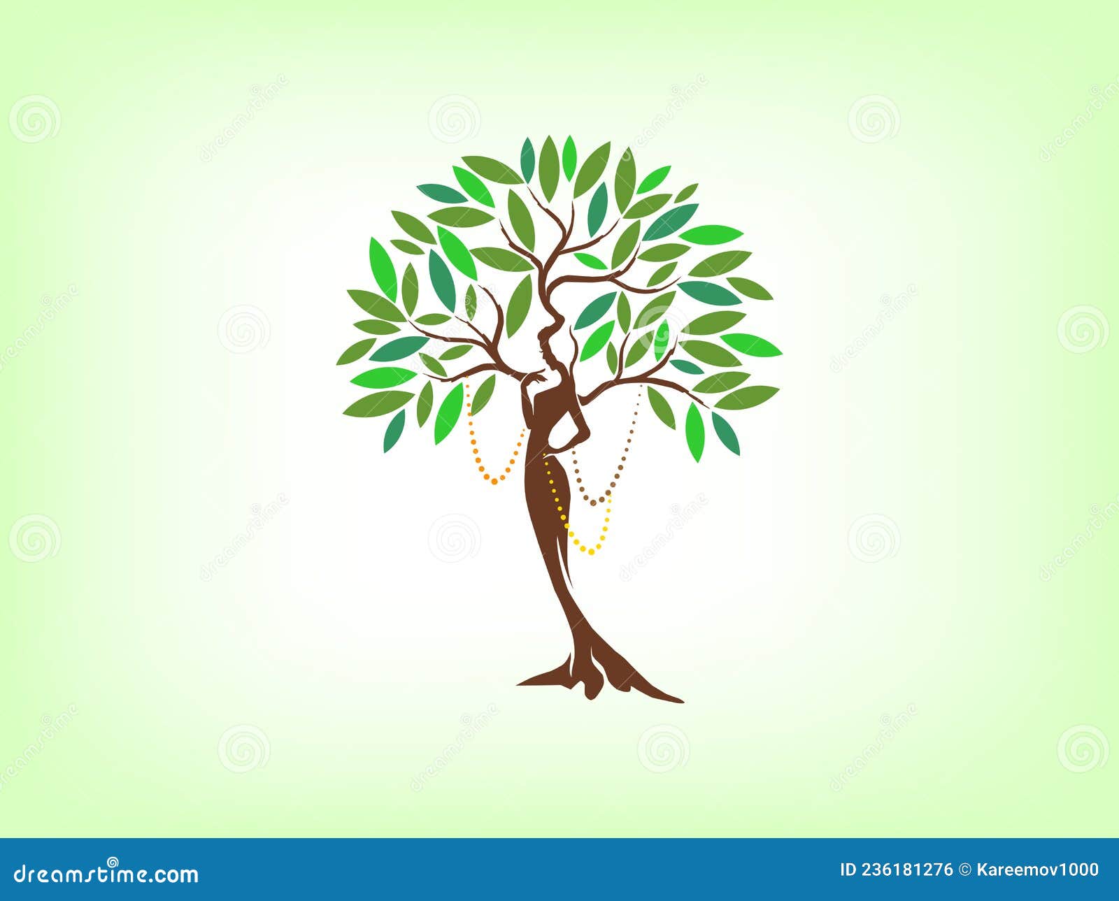 Elegant Woman Tree Logo Design Illustrations Stock Vector ...
