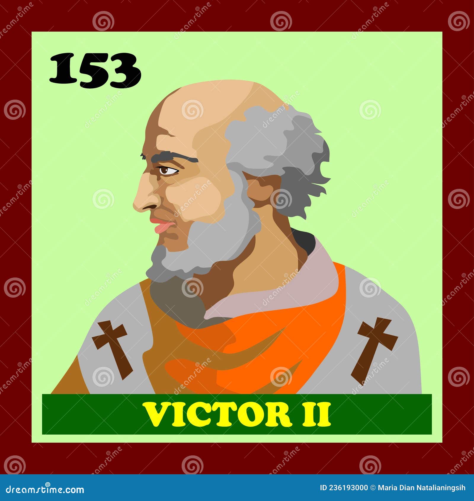 153rd Catholic Church Pope Victor II Stock Vector - Illustration of ...