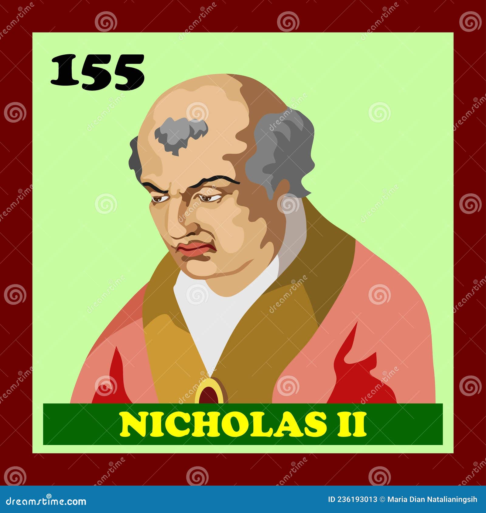 155th Catholic Church Pope Nicholas II Cartoon Vector | CartoonDealer ...