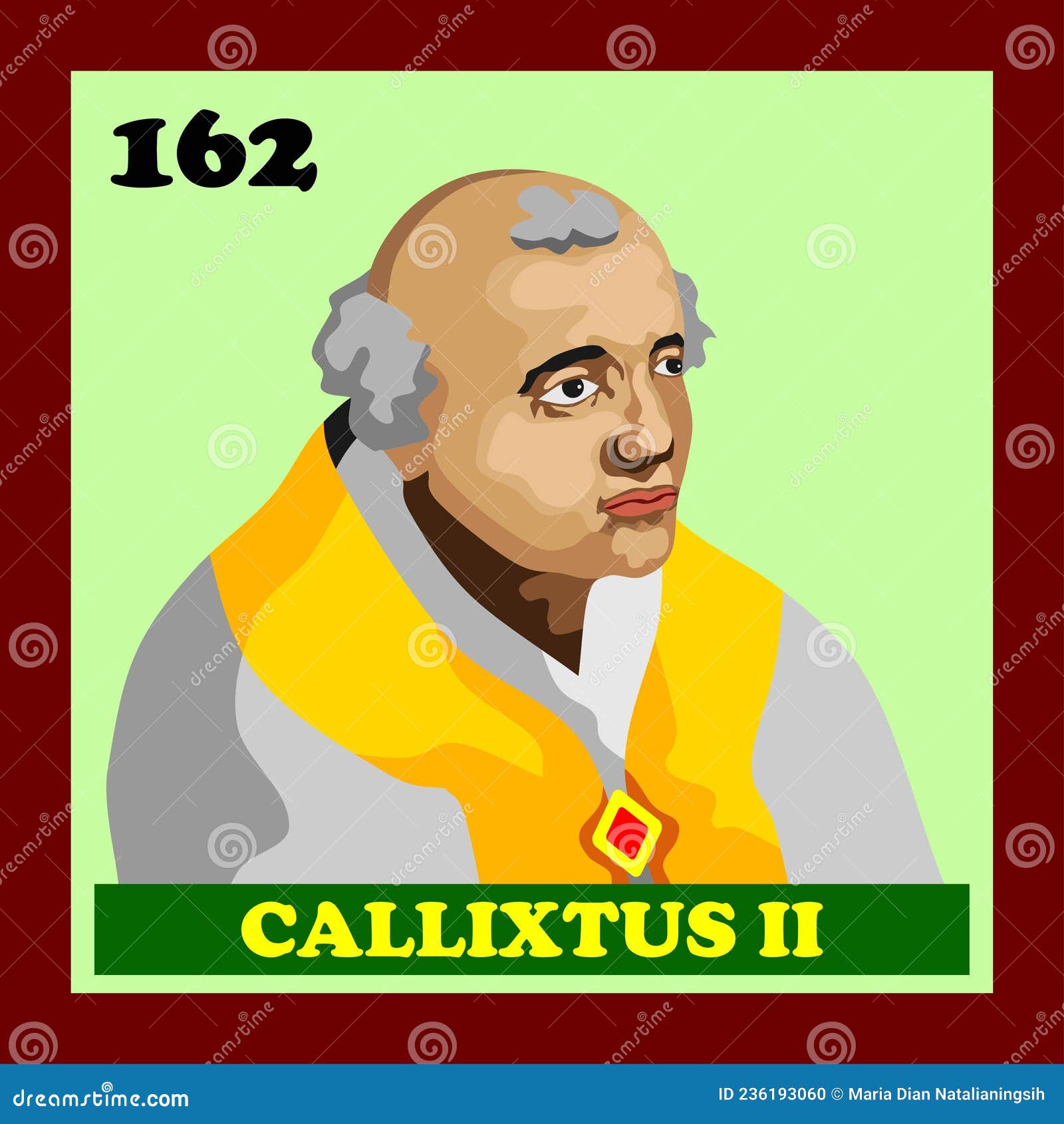 162nd Catholic Church Pope Callixtus II Stock Vector - Illustration of ...