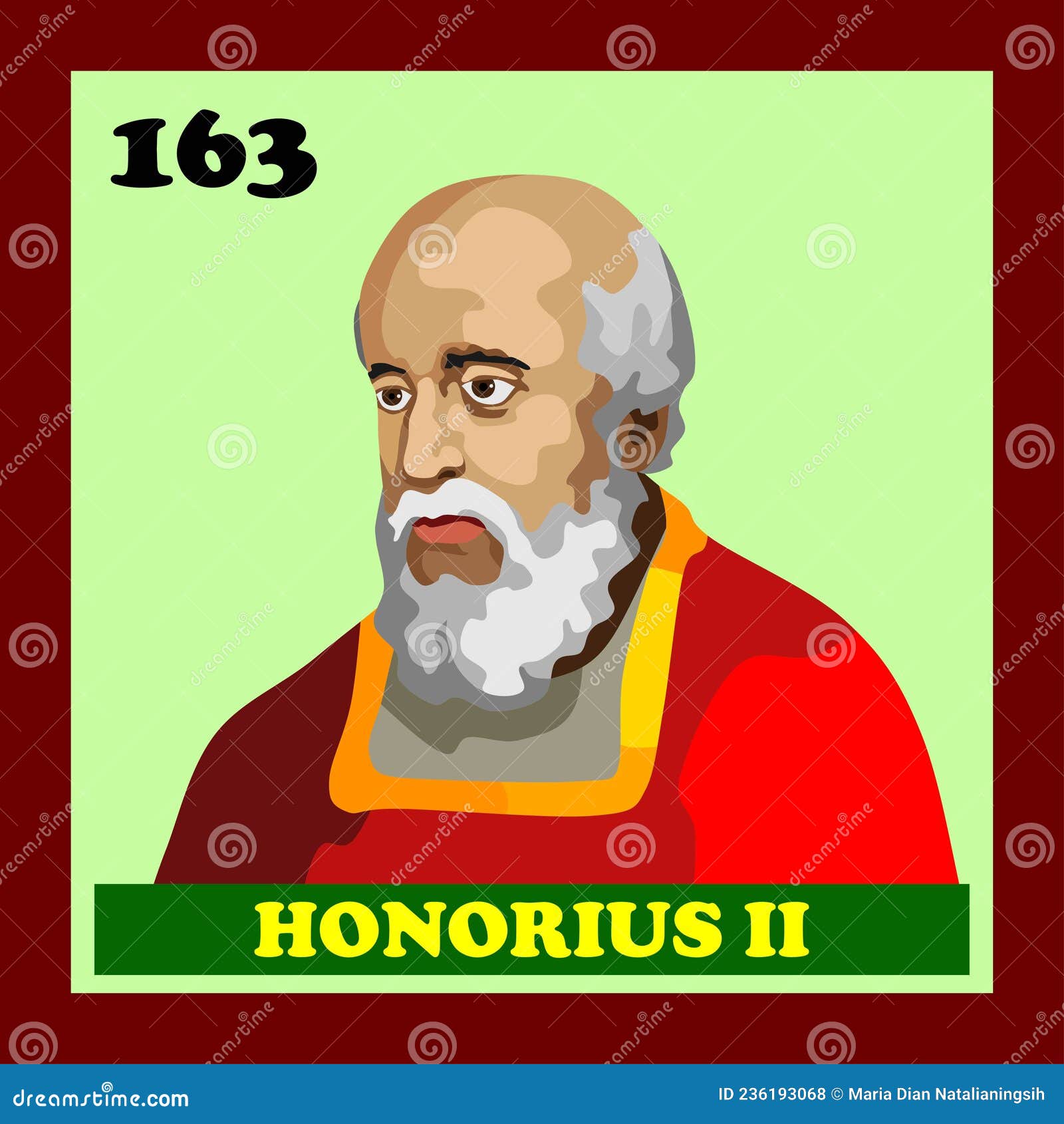 163rd Catholic Church Pope Honorius II Stock Vector - Illustration of ...