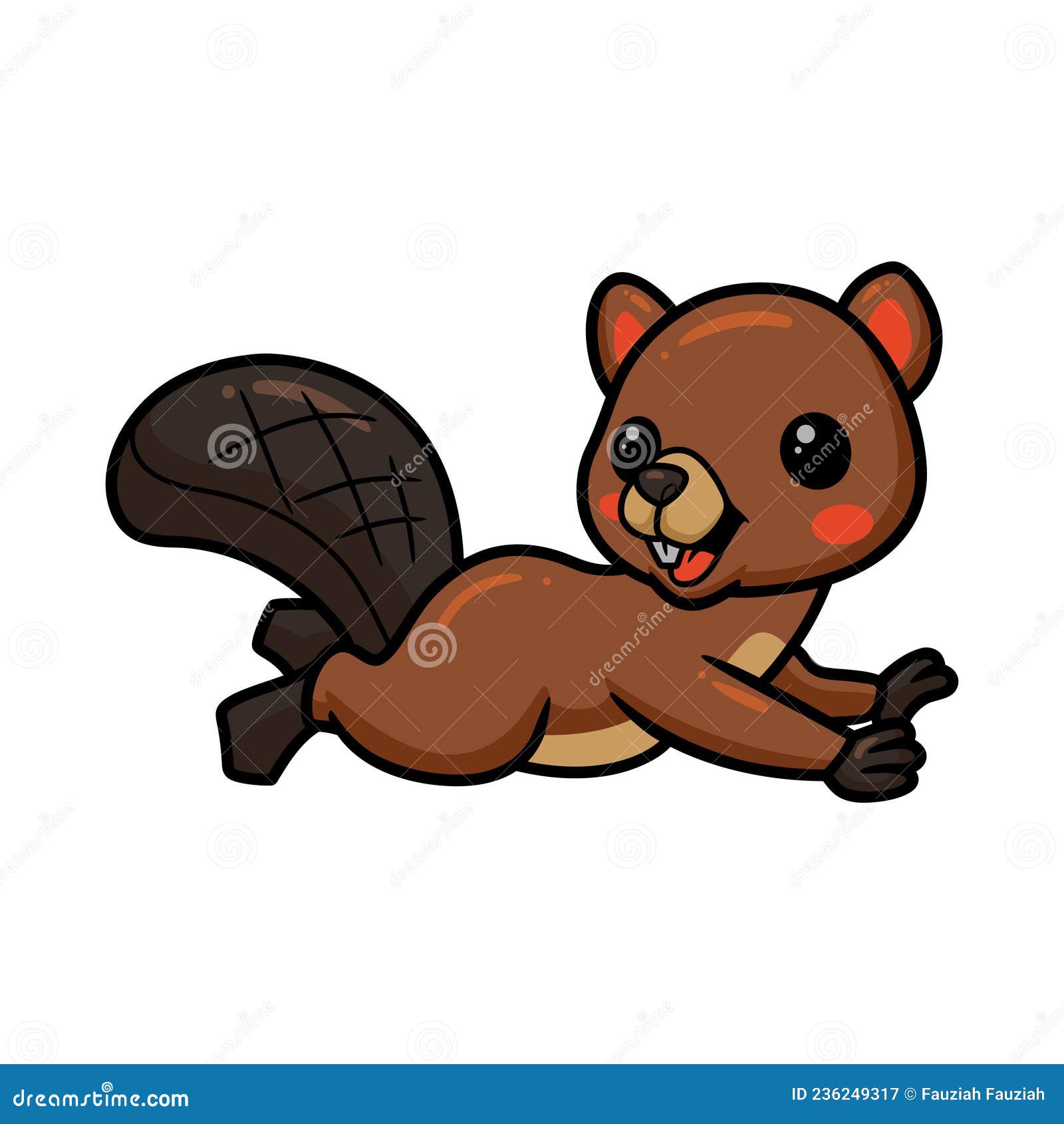 Cute Little Beaver Cartoon Jumping Stock Vector - Illustration of beast ...