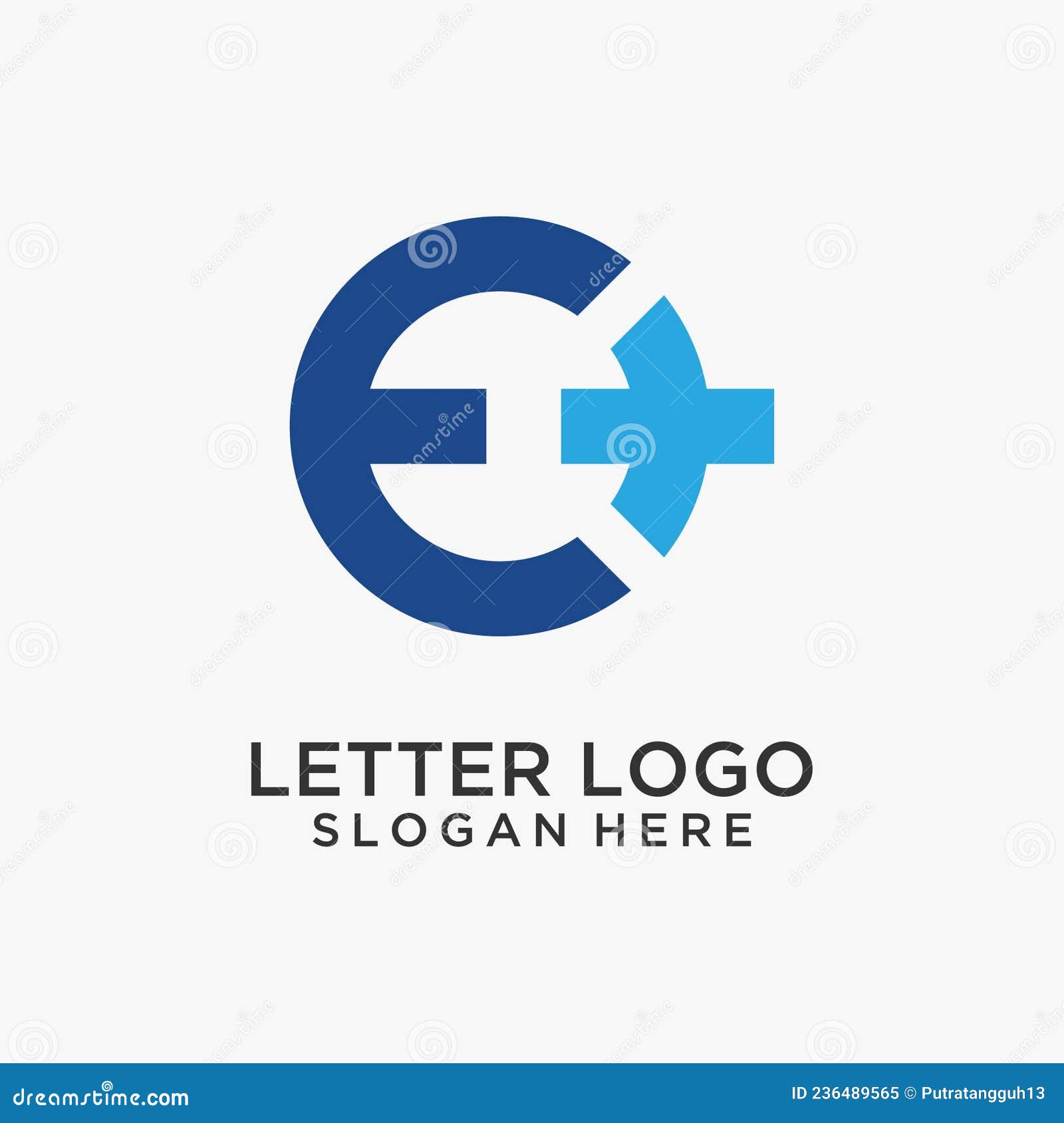 Letter E plus logo design stock vector. Illustration of lettere - 236489565