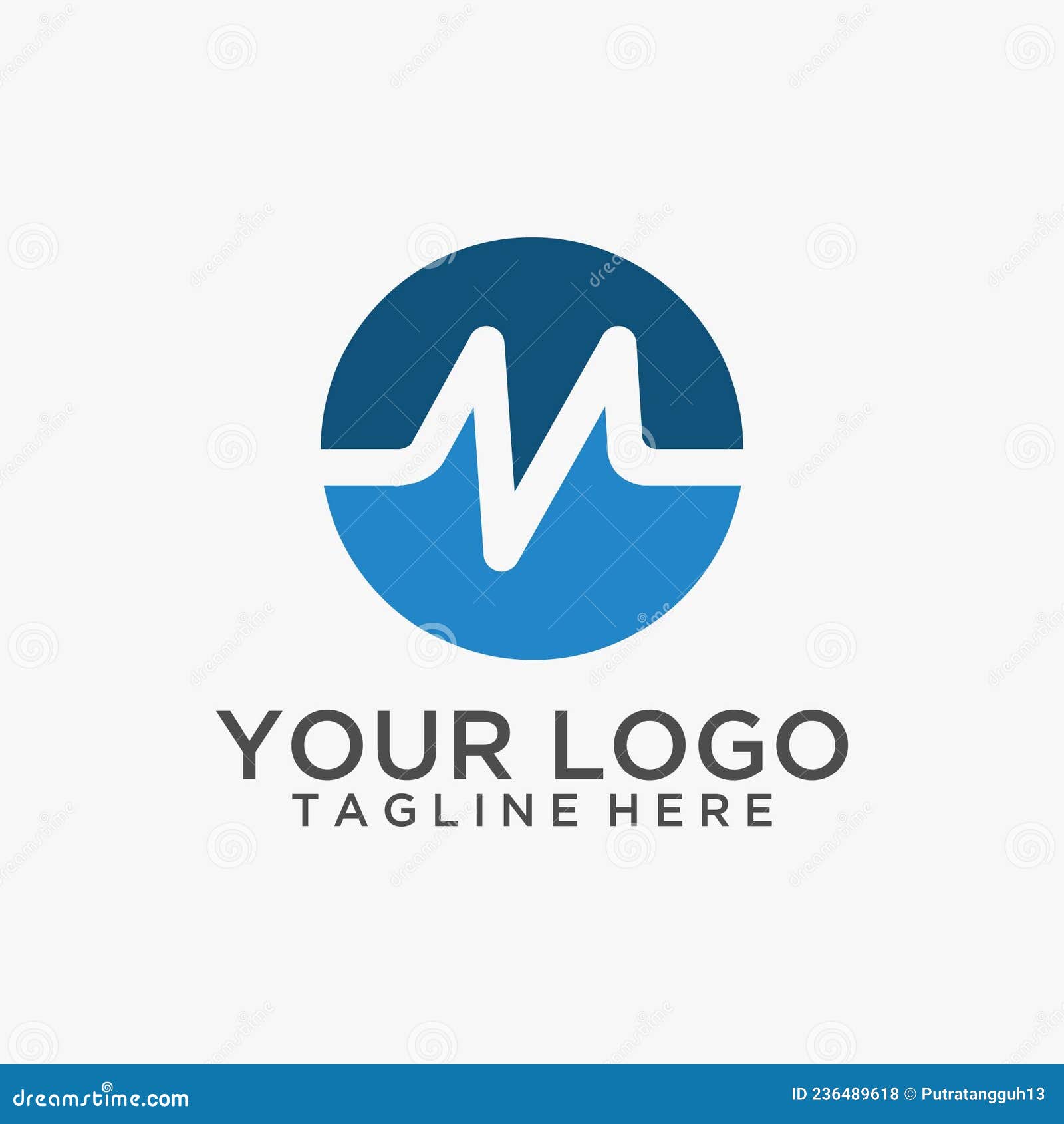 Letter M pulse logo design stock vector. Illustration of clean - 236489618