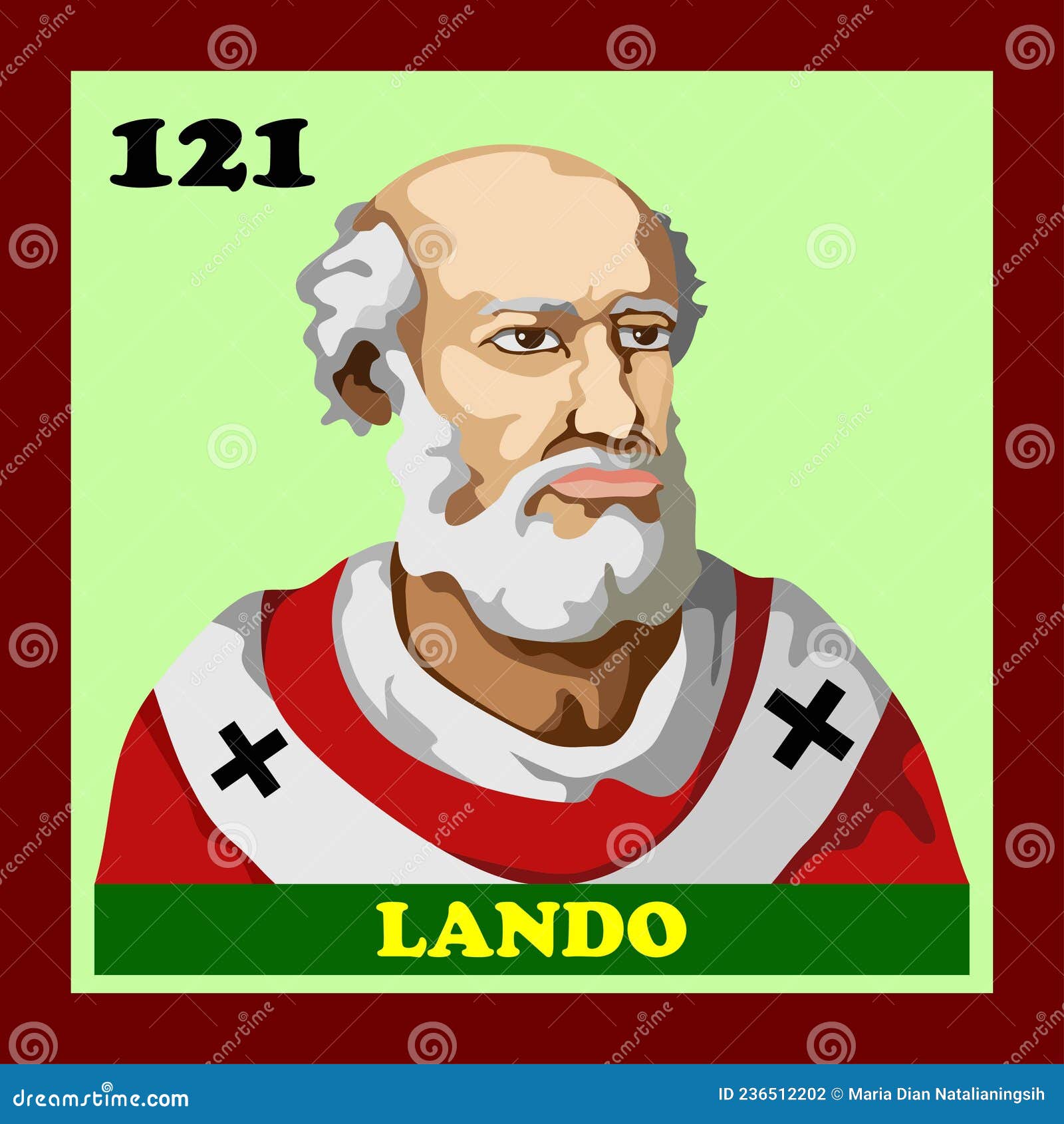 121st Catholic Church Pope Lando Vector Illustration Stock Vector ...