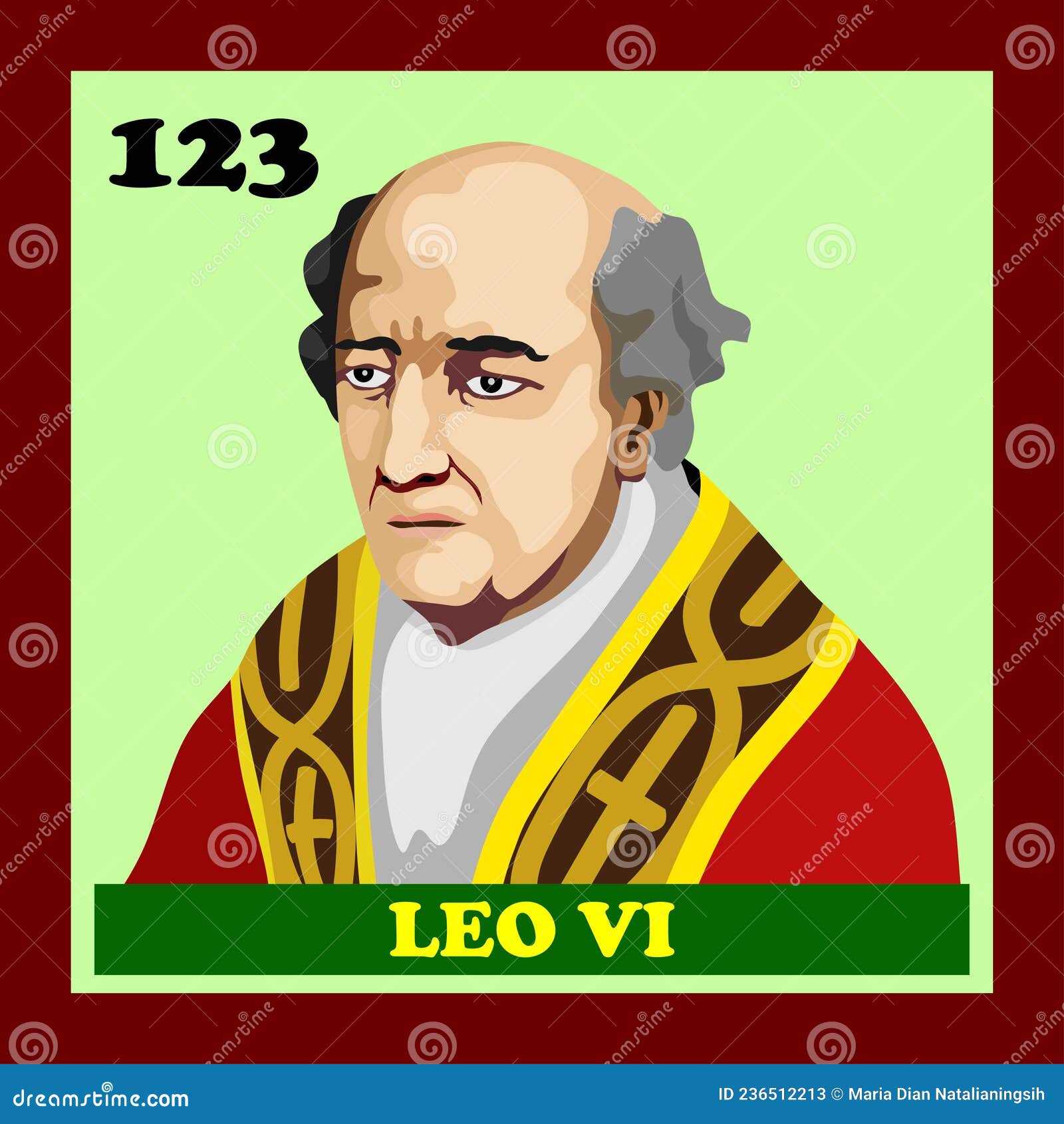 123rd Catholic Church Pope Leo VI Stock Vector - Illustration of pope ...