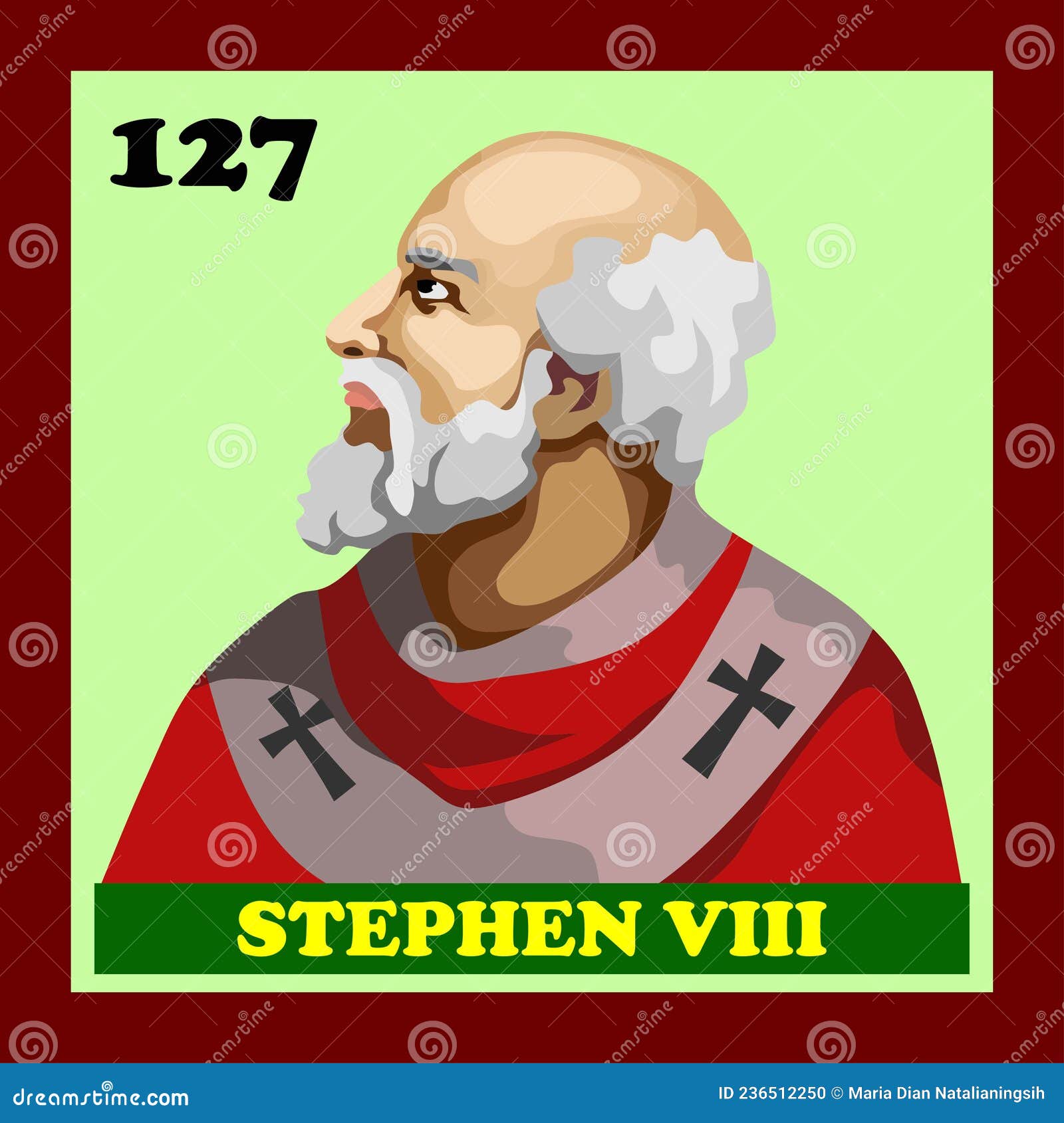 127th Catholic Church Pope Stephen VIII Stock Vector - Illustration of ...