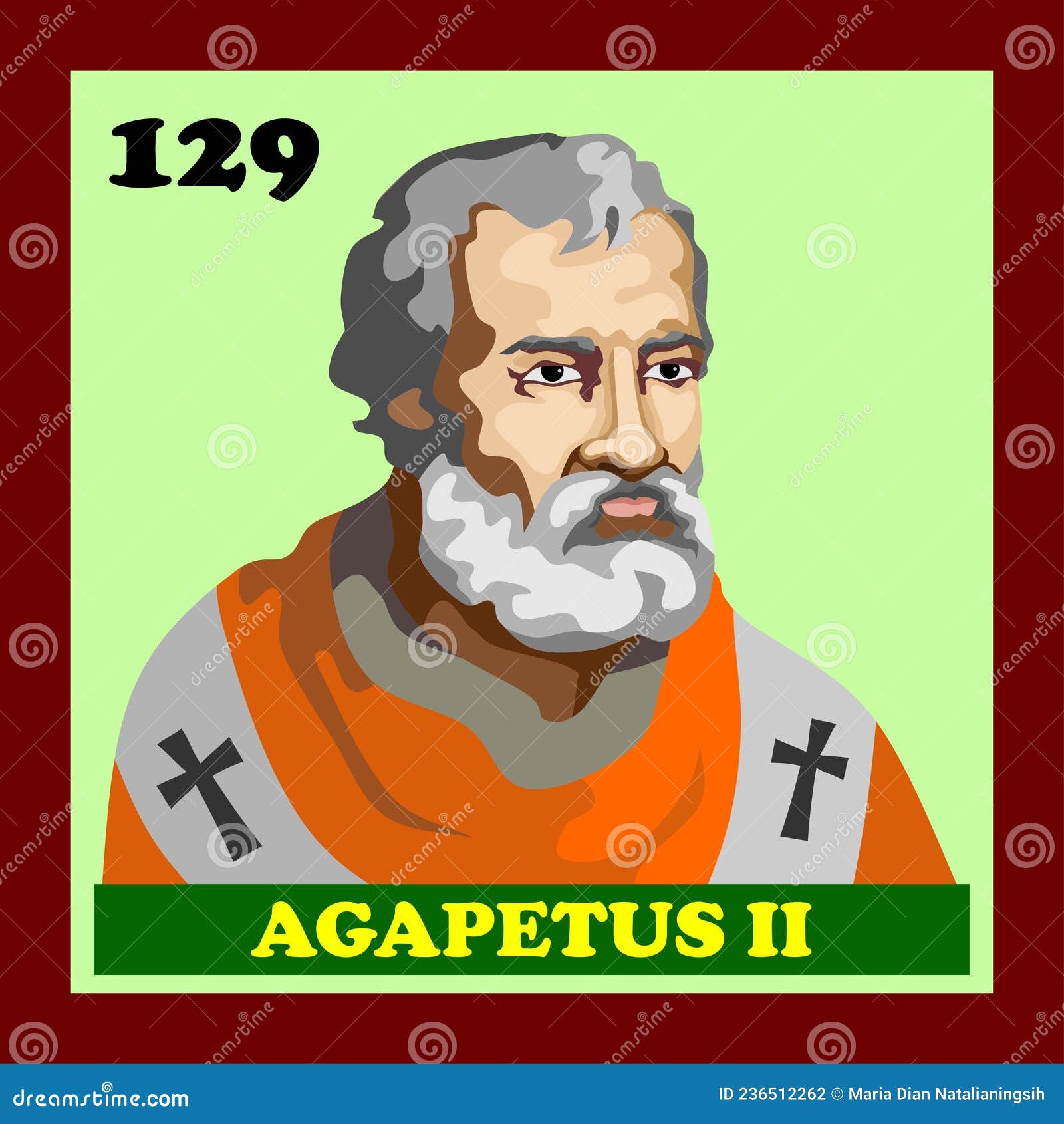 129th Catholic Church Pope Agapetus II Stock Vector - Illustration of ...