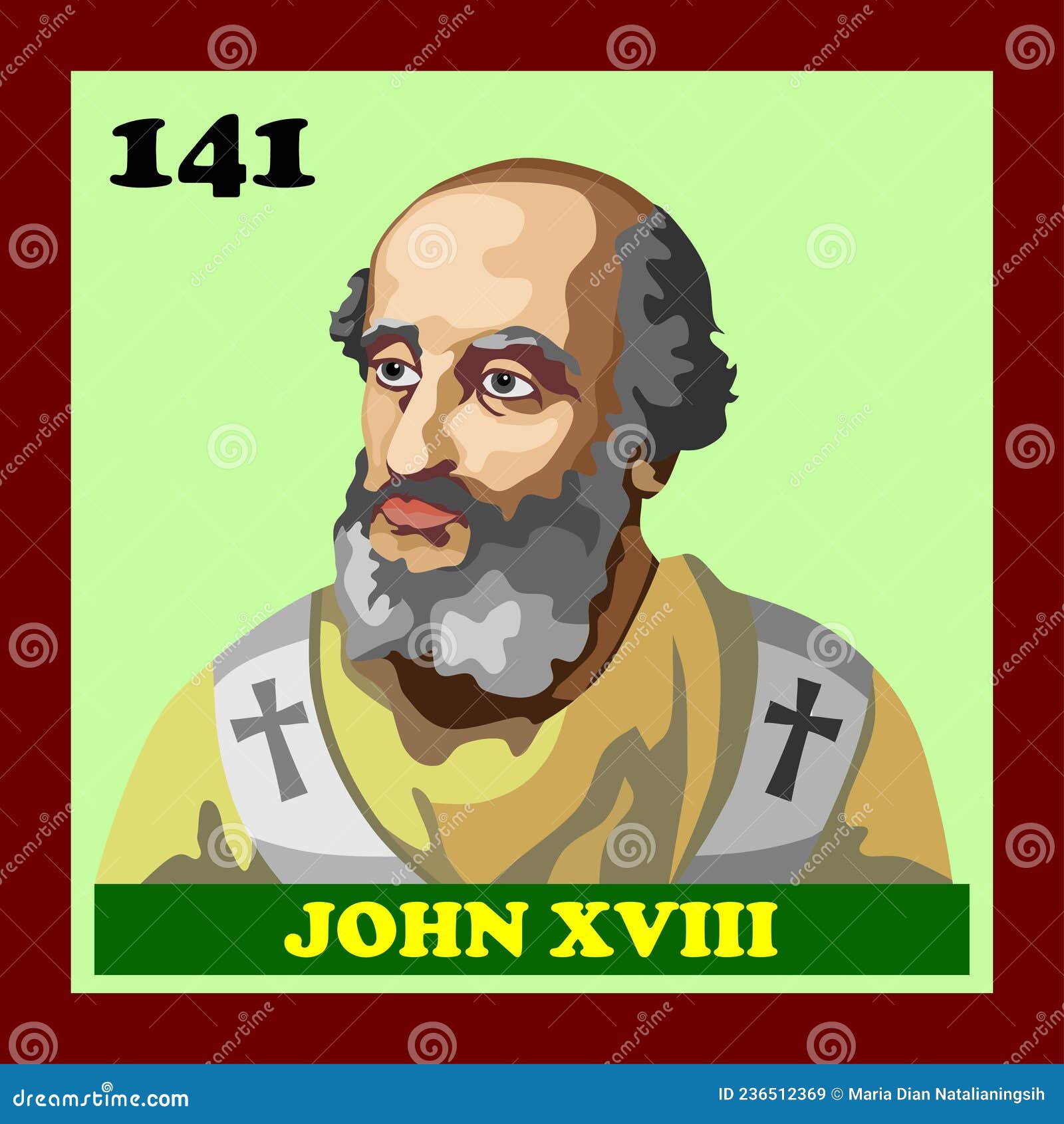 141st Catholic Church Pope John XVIII Stock Vector - Illustration of ...