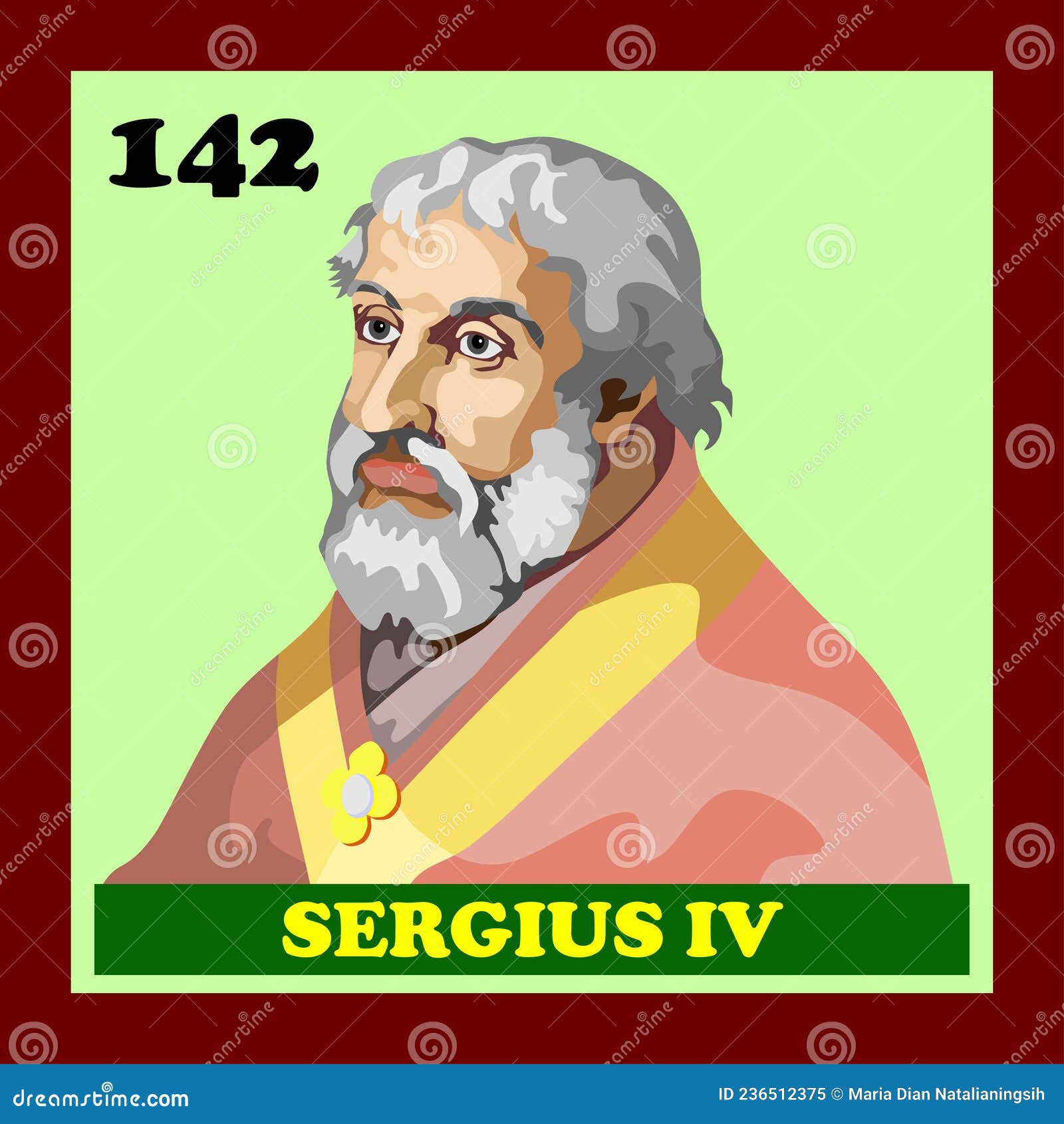 142nd Catholic Church Pope Sergius IV Stock Vector - Illustration of ...