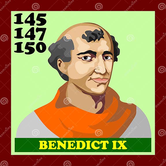 145th 147th and 150th Catholic Church Pope Benedict IX Stock Vector ...