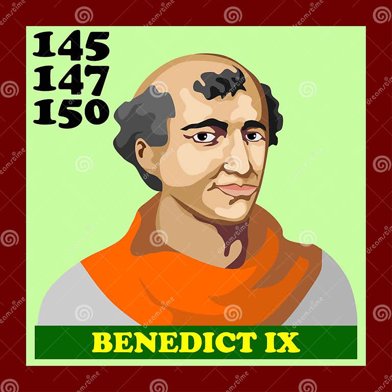 145th 147th and 150th Catholic Church Pope Benedict IX Stock Vector ...
