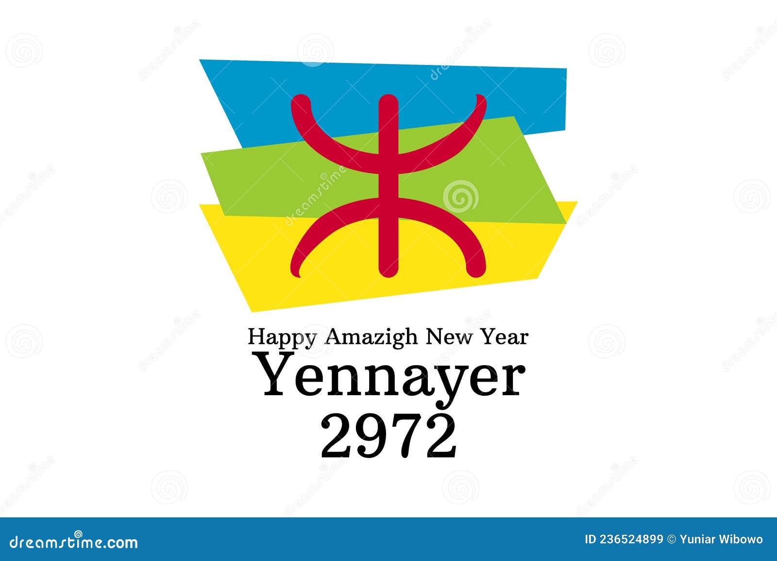 Happy New Amazigh Year. Yennayer 2972 Stock Vector - Illustration of ...