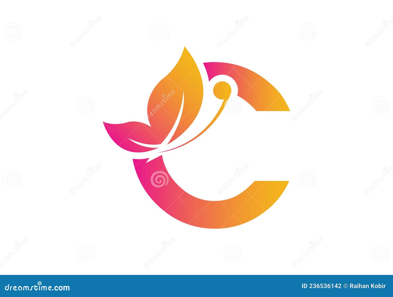 This is Creative Butterfly Letter C Text Logo Stock Illustration ...