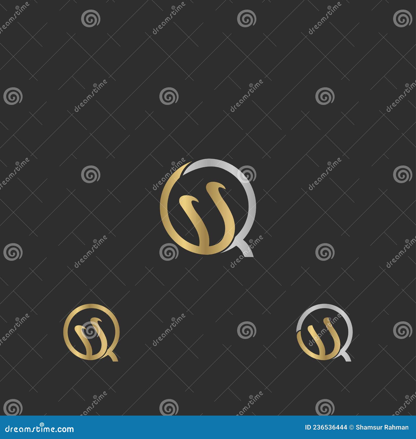Alphabet Initials Logo QW, WQ, W and Q Stock Vector - Illustration of ...