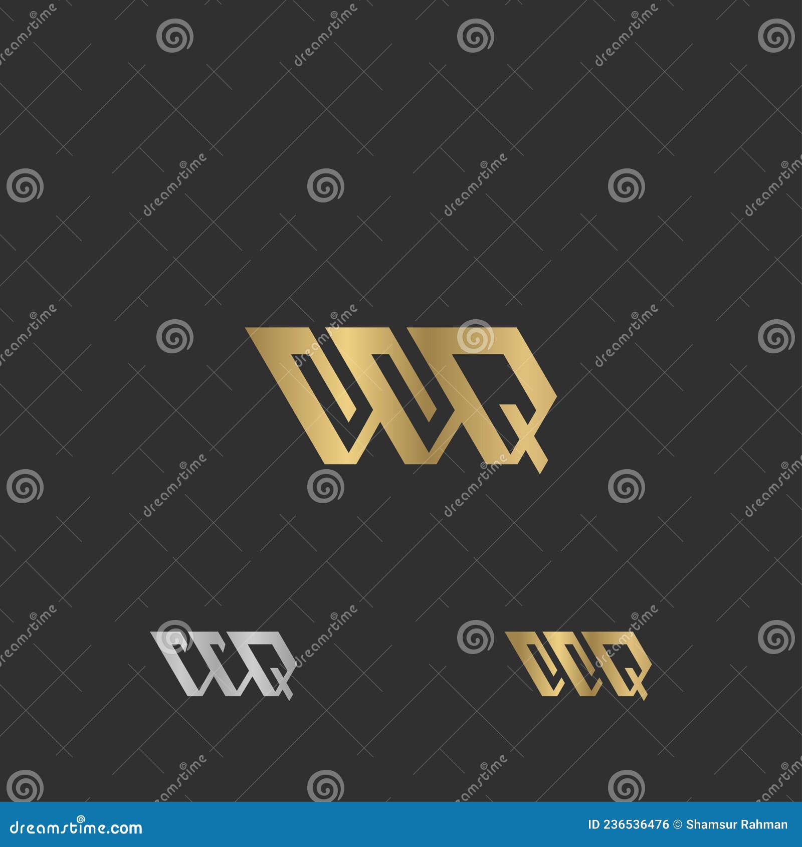 Alphabet Initials Logo QW, WQ, W and Q Stock Vector - Illustration of ...