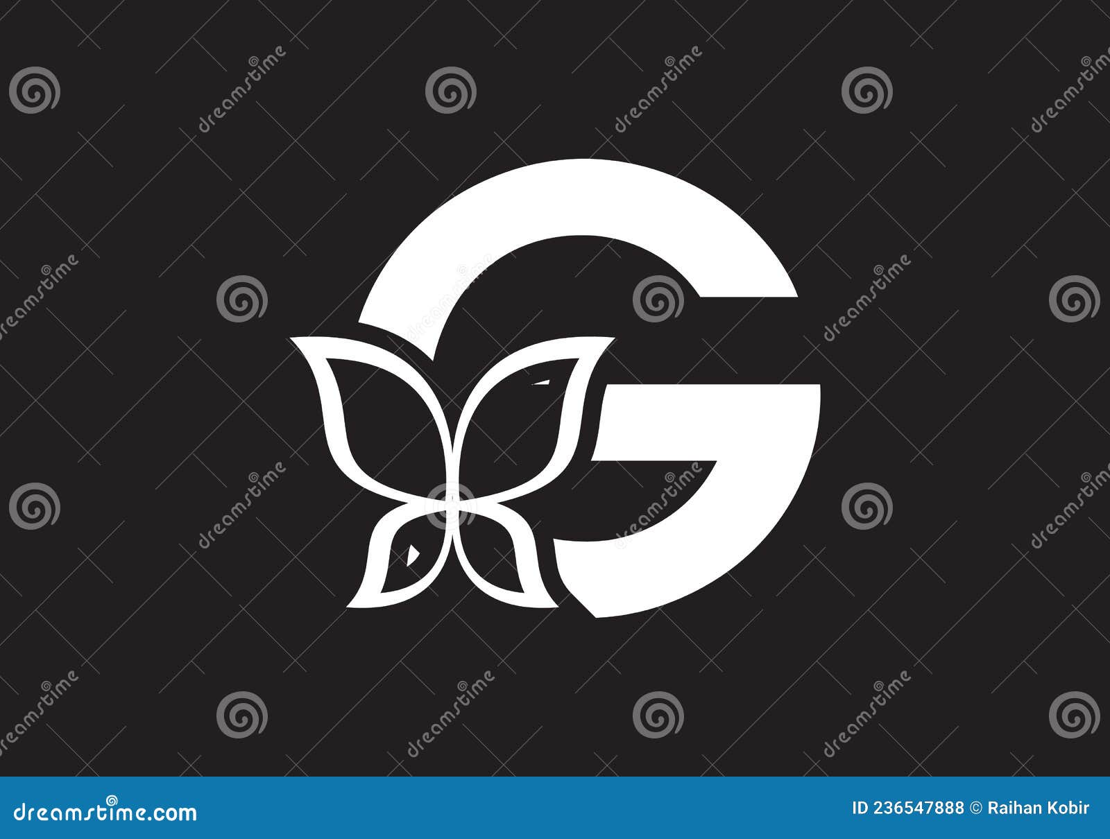 This is Creative Butterfly Letter G Text Logo Stock Illustration ...