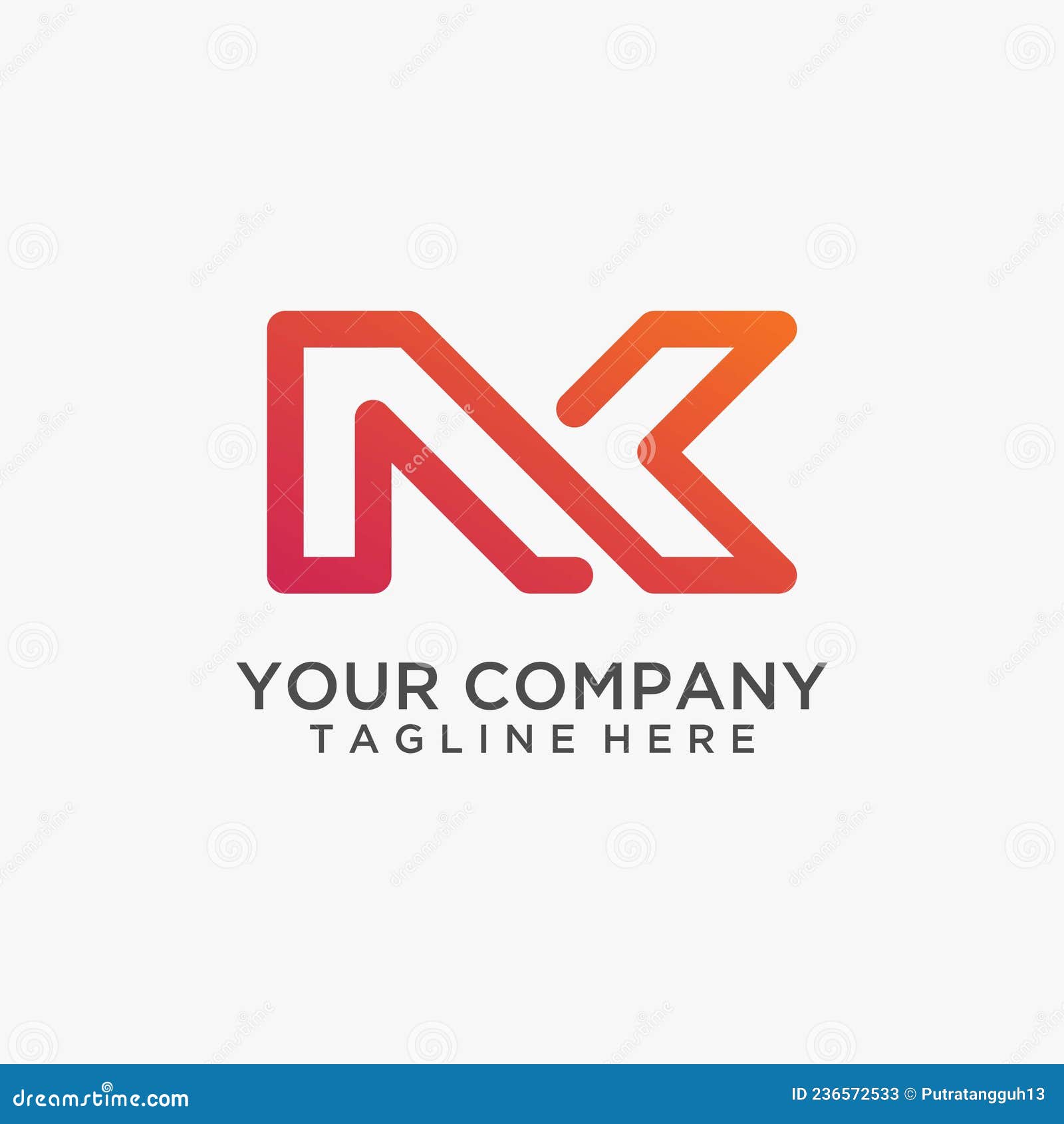 Letter NK logo design stock vector. Illustration of initial - 236572533