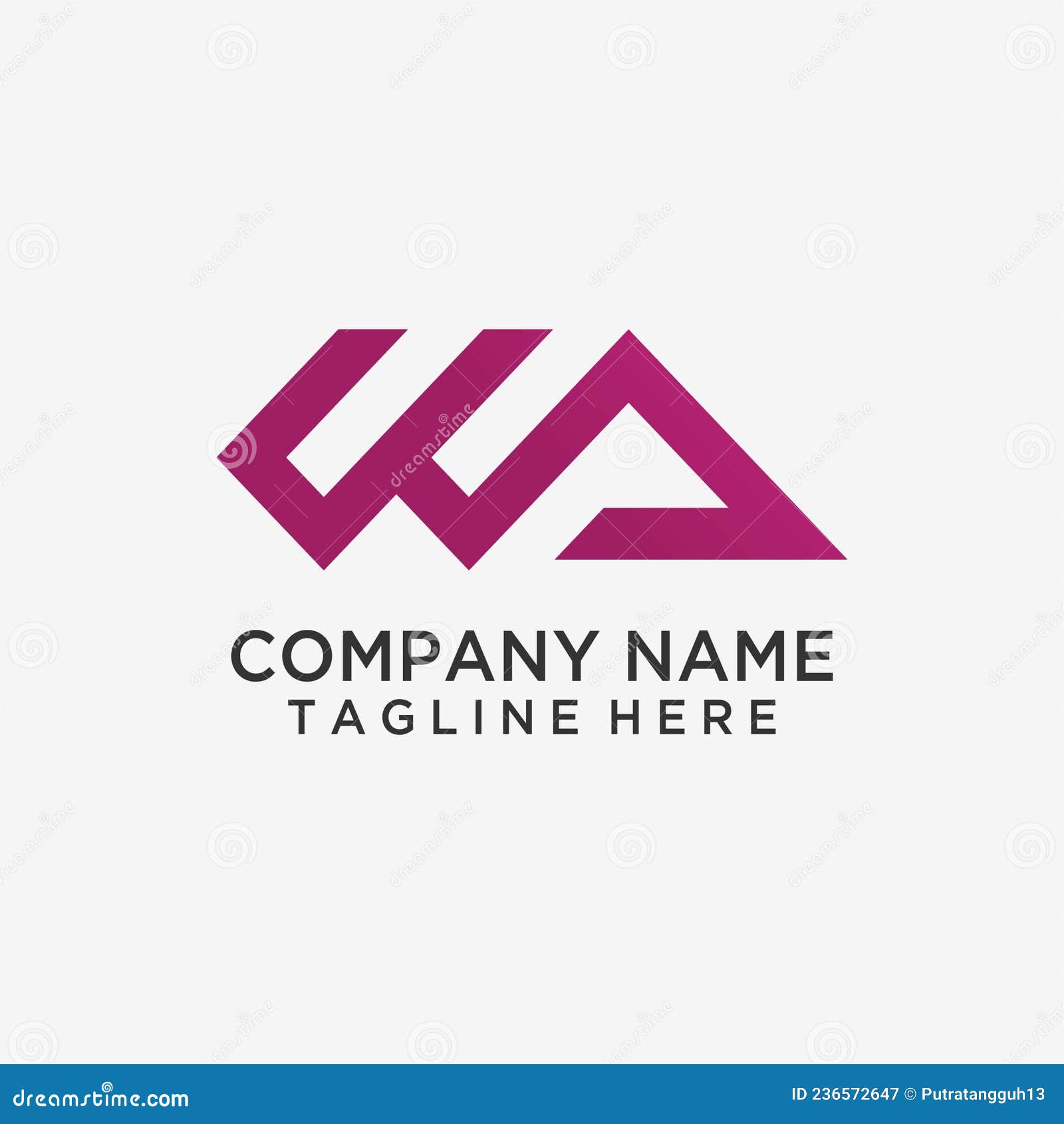 Letter WA logo design stock vector. Illustration of concept - 236572647