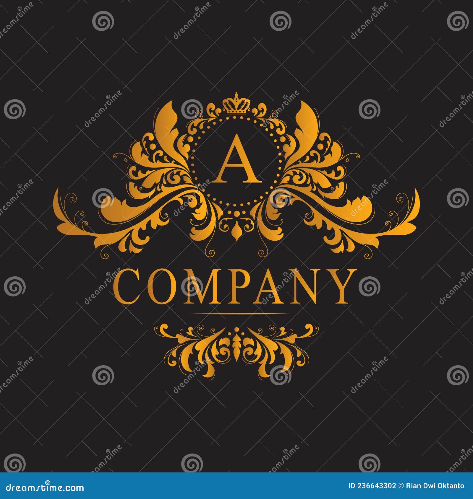 Luxurious and Decorative Logo Design Stock Vector - Illustration of ...