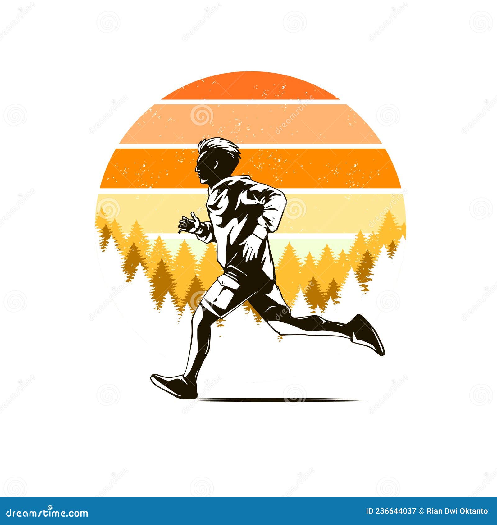Running with Forest Background Stock Vector - Illustration of healthy ...