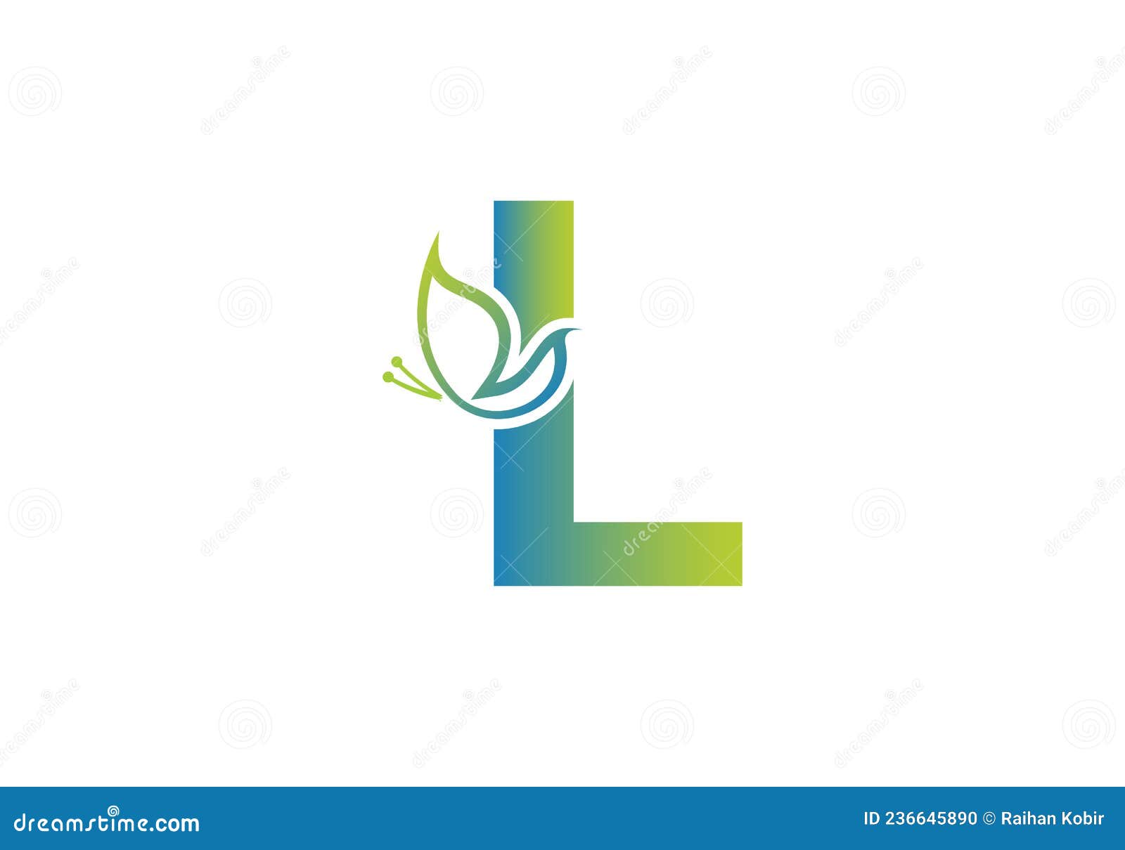 This is a Letter L Text Added by Butterfly Design Stock Illustration ...