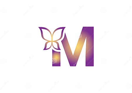 This is a Creative M Letter Butterfly Icon Design Stock Vector ...