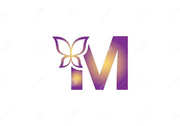 This is a Creative M Letter Butterfly Icon Design Stock Vector ...