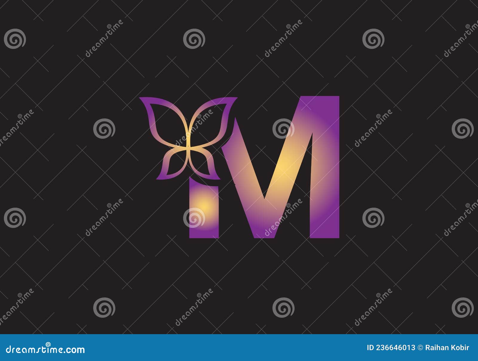 This is a Creative M Letter Butterfly Icon Design Stock Vector ...
