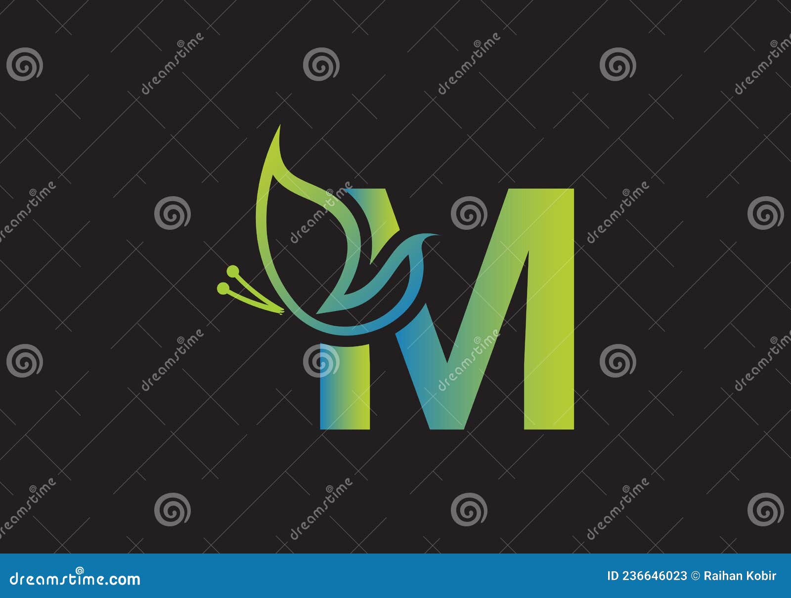 This is a Creative M Letter Butterfly Icon Design Stock Vector ...