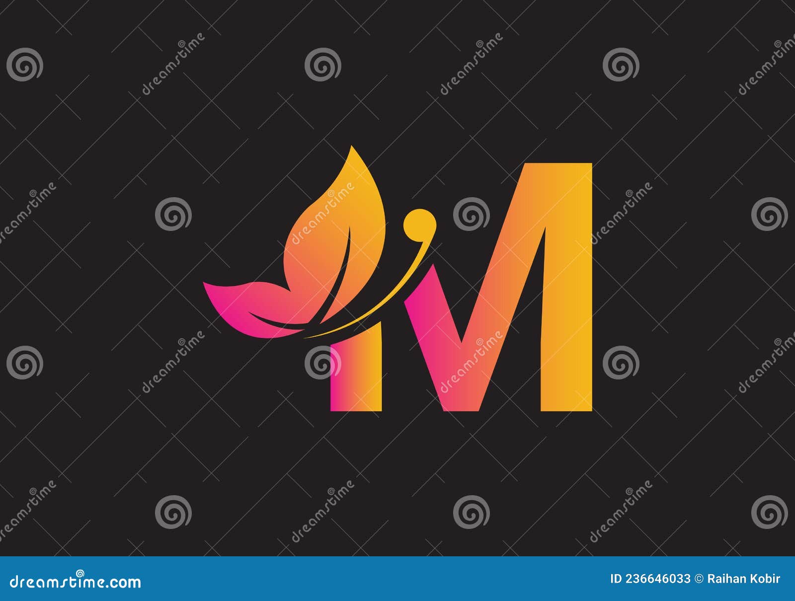 This is a Creative M Letter Butterfly Icon Design Stock Vector ...