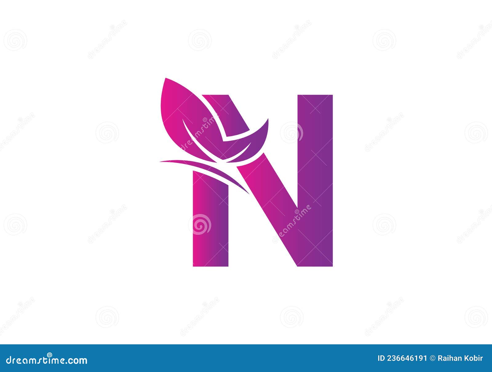 This is a Creative N Letter Butterfly Icon Design Stock Illustration ...