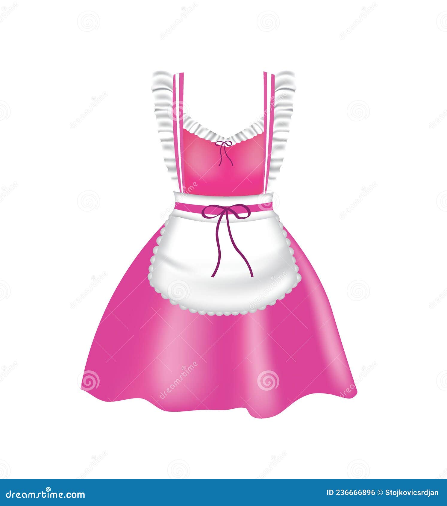 Pink maid uniform stock vector. Illustration of cleaner - 236666896