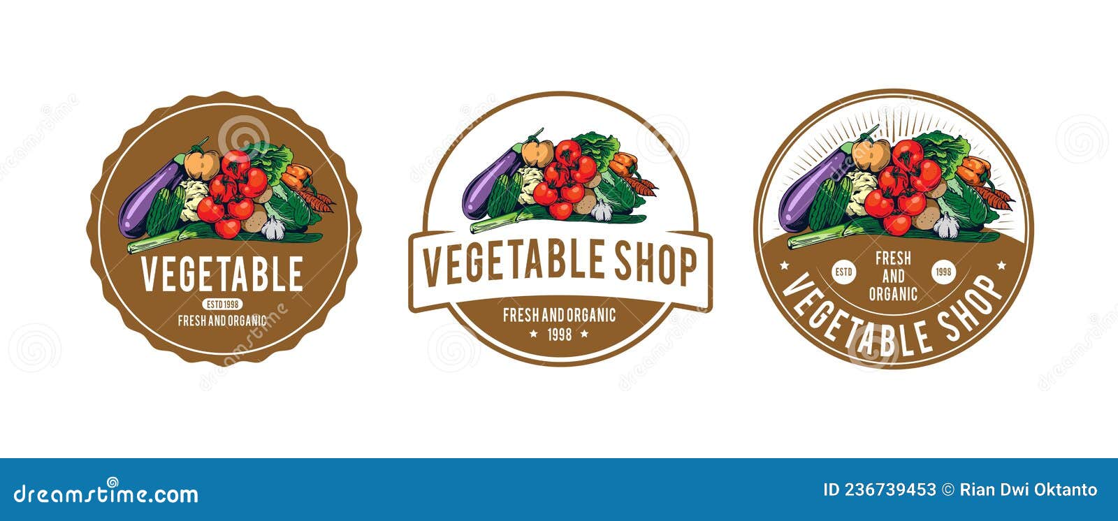 Vegetable and Fruit Logo Set Stock Vector - Illustration of template ...