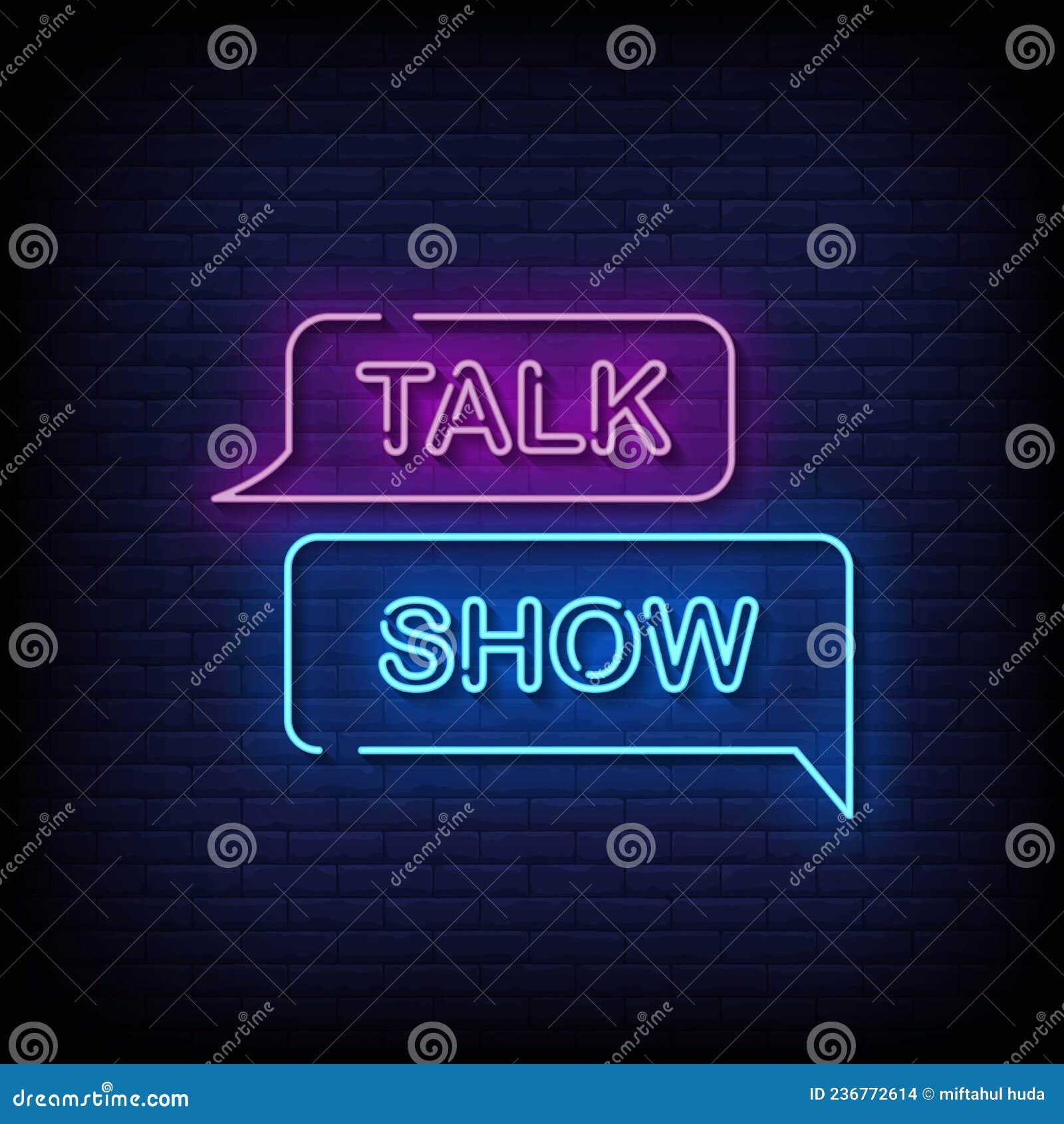 Talk Show Neon Signs Style Text Vector Stock Vector - Illustration of ...