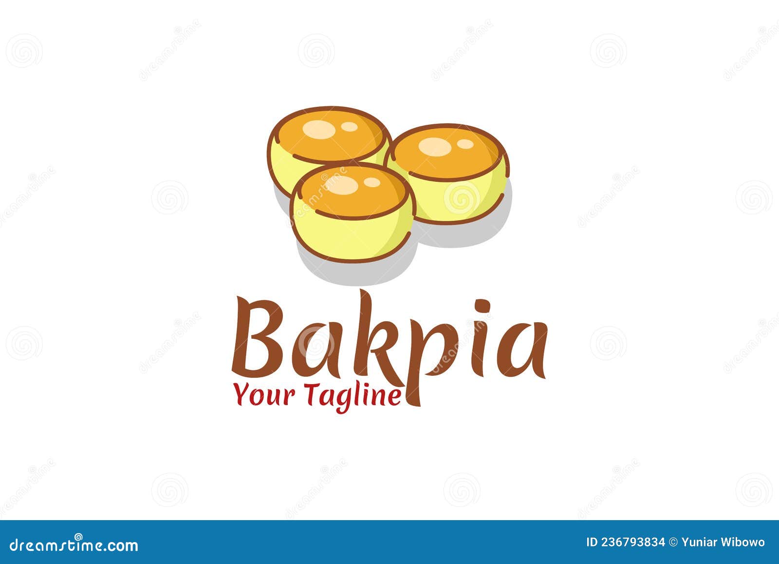 Bakpia Logo Design, Simple Bakpia Logo For Food Souvenir Shop. Cartoon ...