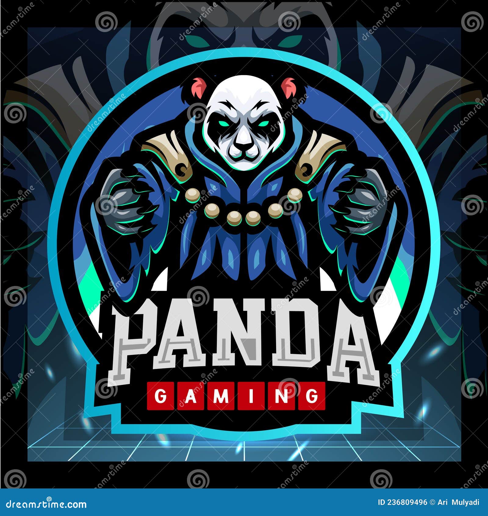 Panda Mage Mascot. Esport Logo Design Vector Illustration ...