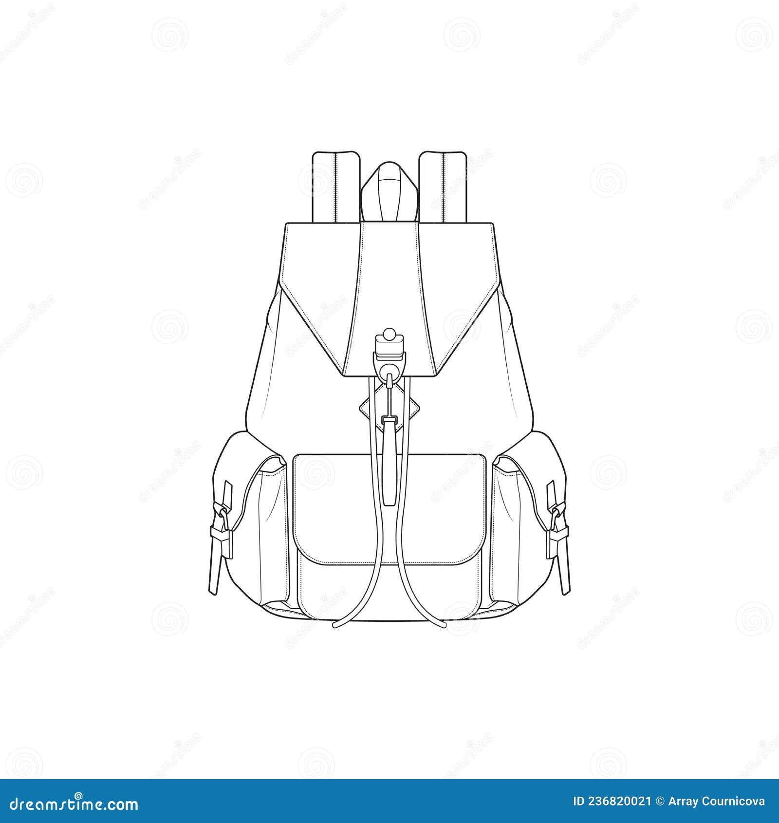 Set of Backpack Outline Drawing Vector, Set of Backpack in a Sketch ...