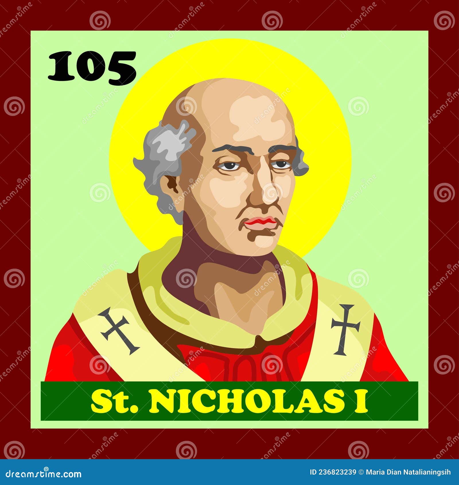 105th Catholic Church Pope Saint Nicholas I Stock Vector - Illustration ...