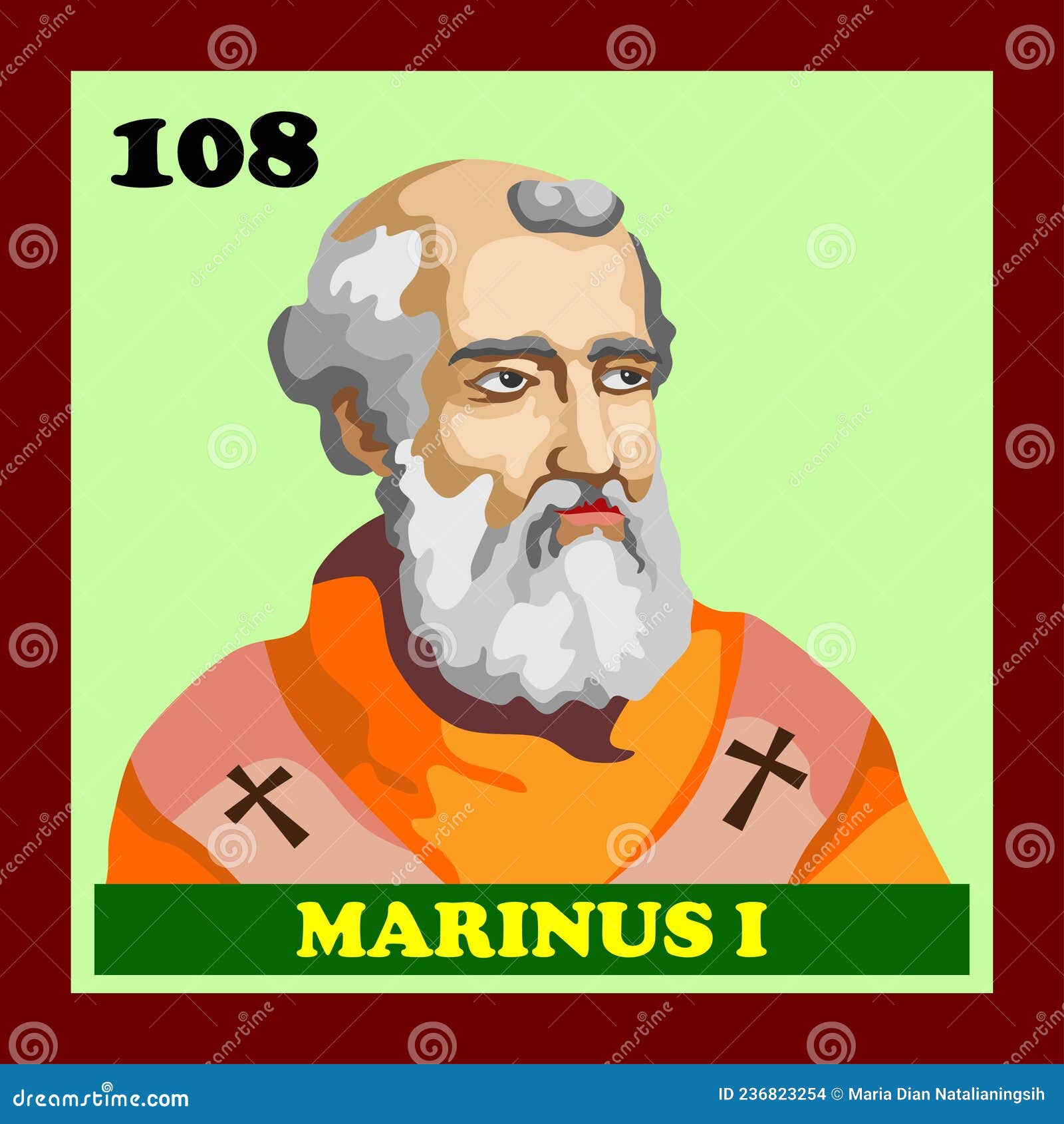 108th Catholic Church Pope Marinus I Stock Vector - Illustration of ...