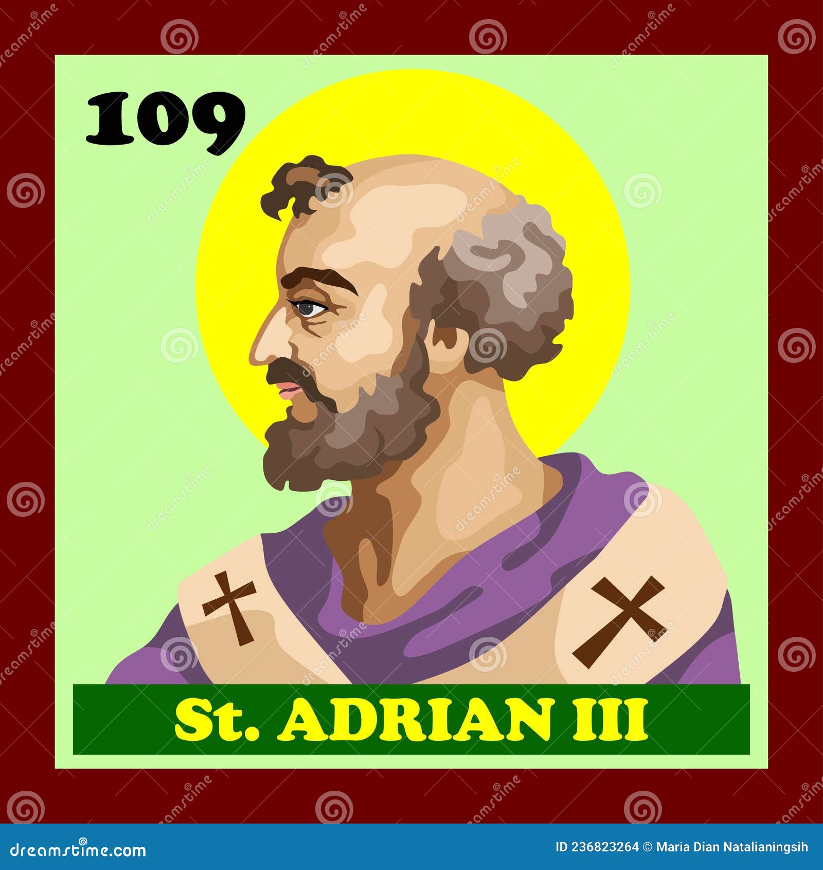 109th Catholic Church Pope Saint Adrian III Stock Vector - Illustration ...