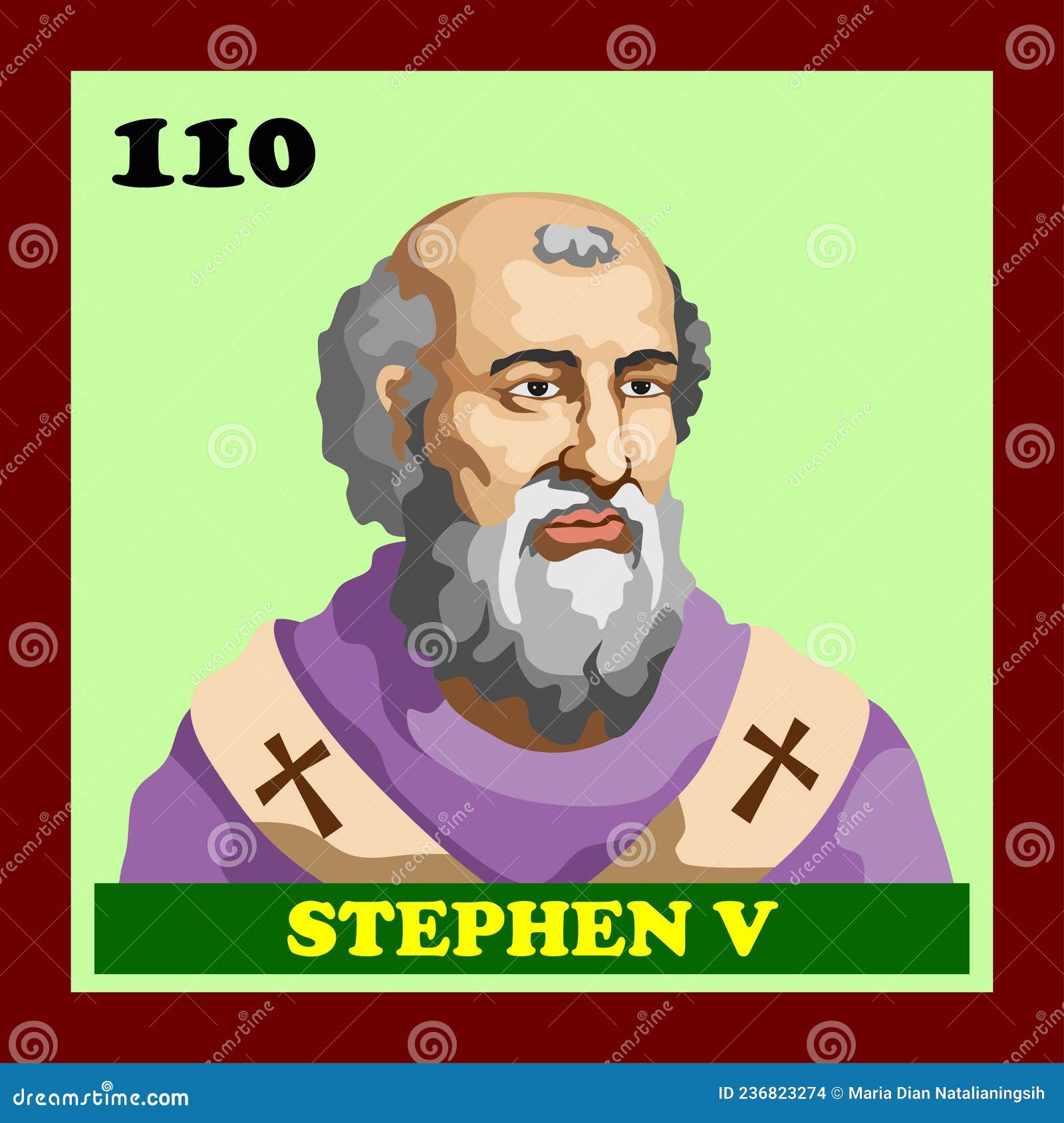 110th Catholic Church Pope Stephen V Vector Illustration ...