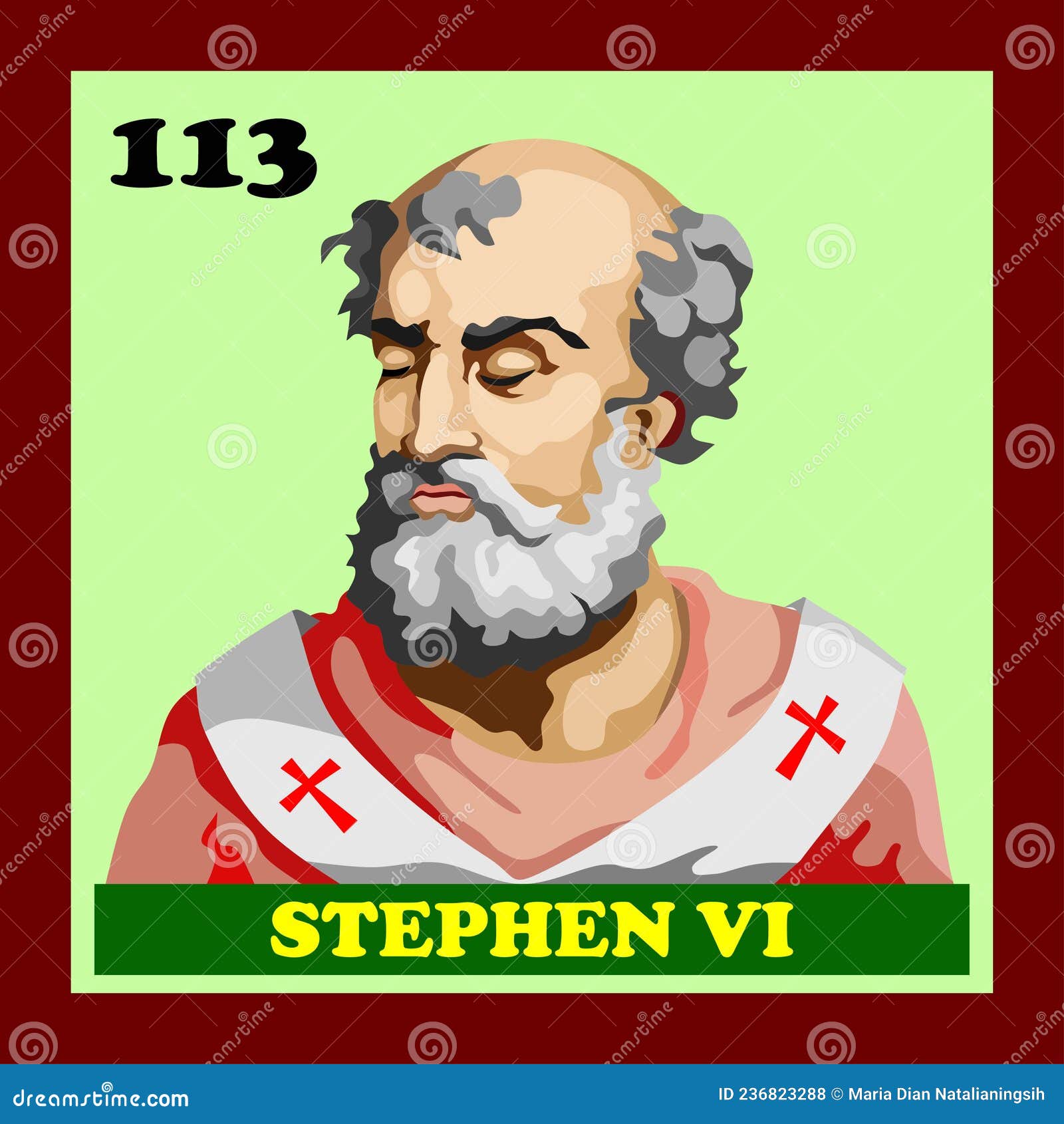 113th Catholic Church Pope Stephen VI Stock Vector - Illustration of ...