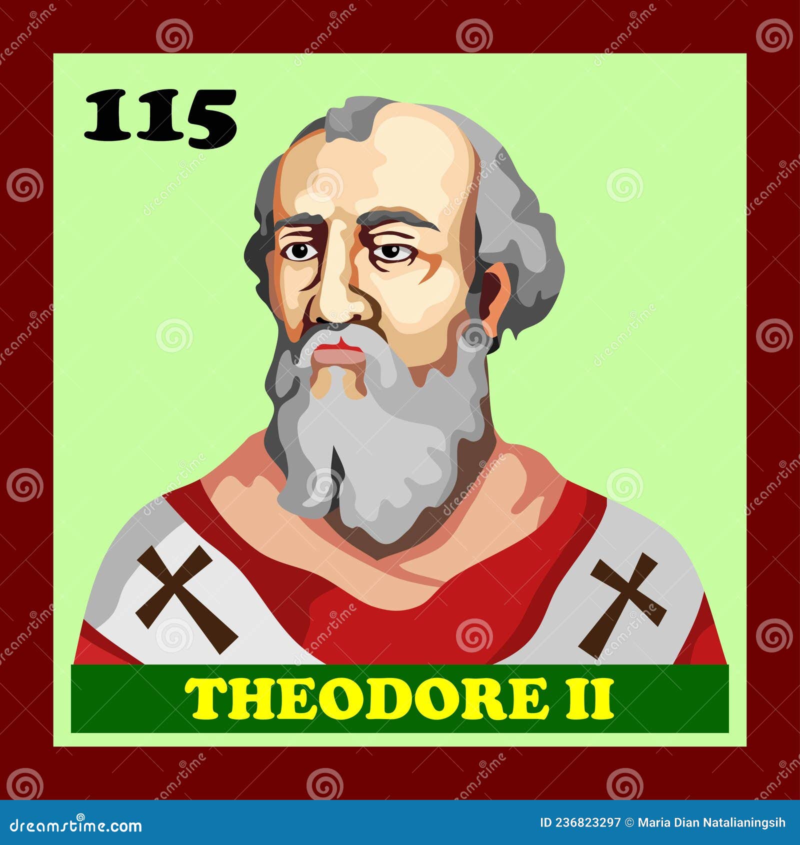 115th Catholic Church Pope Theodore II Stock Vector - Illustration of ...