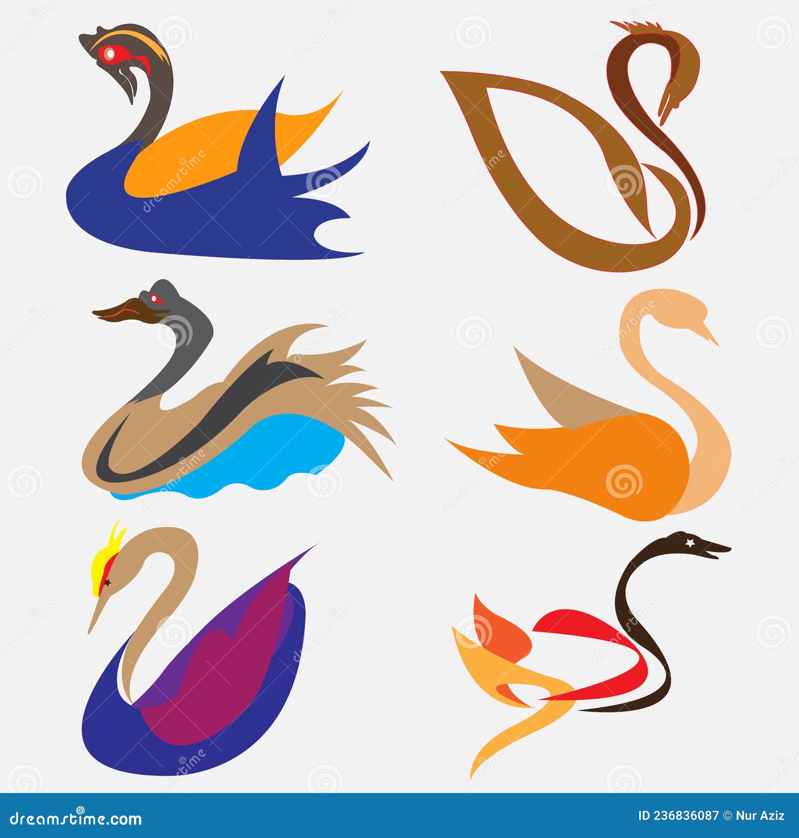 Swan Logos And Symbols Vector Illustration | CartoonDealer.com #126995116