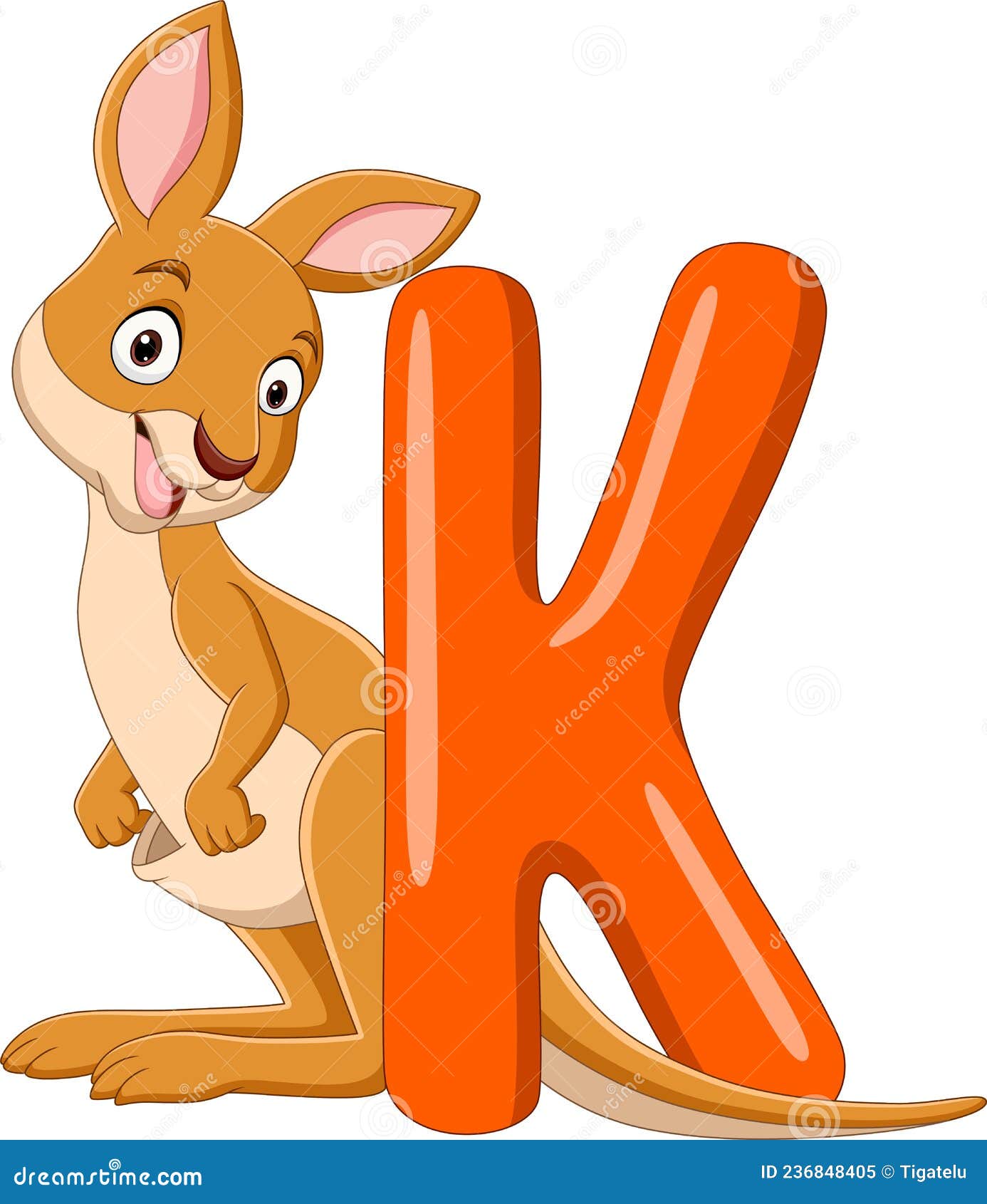 Alphabet Letter K for Kangaroo Stock Vector - Illustration of baby ...