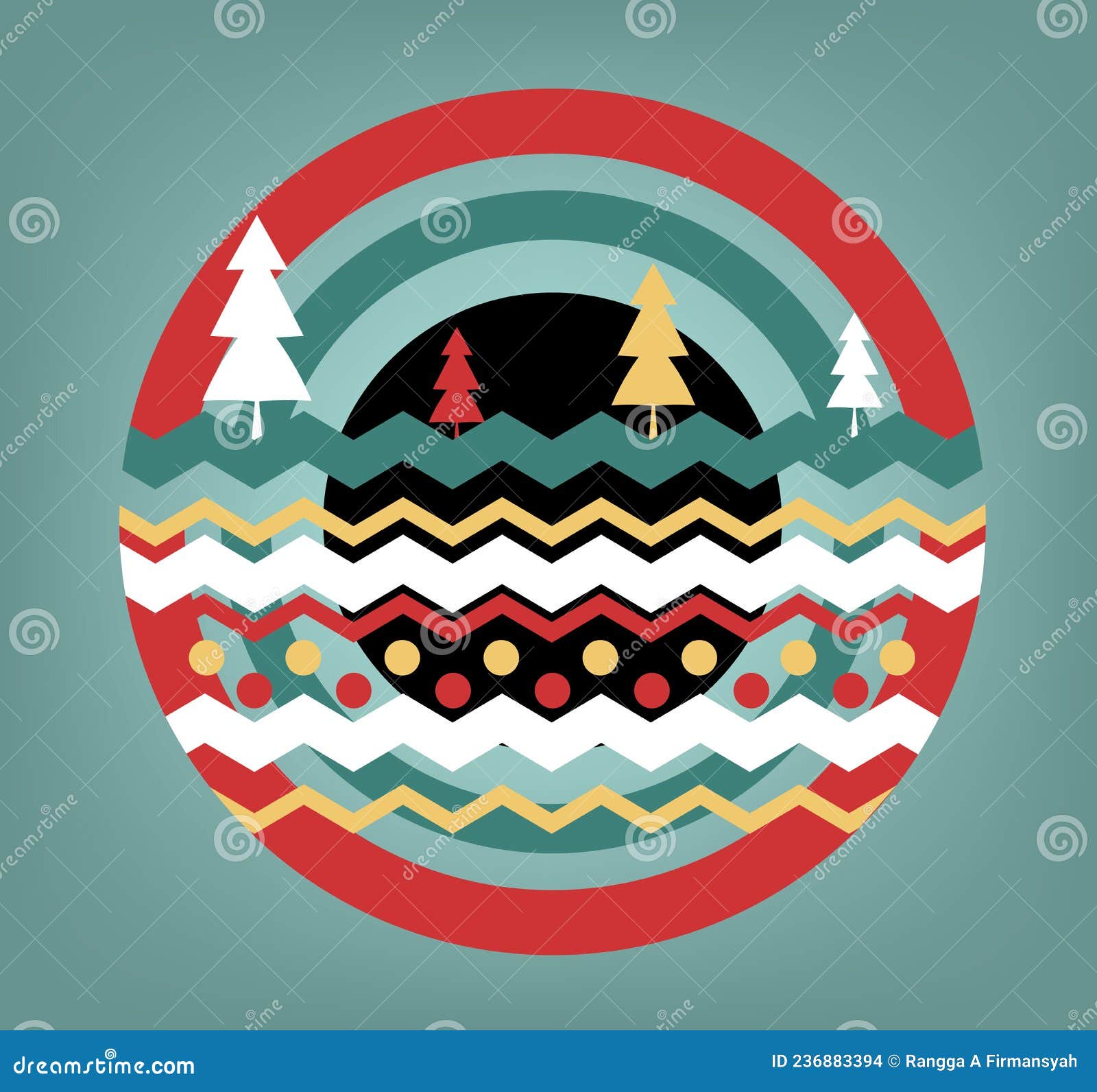 Pine Forest in Lines Circle Vector Illustrator. Stock Vector ...