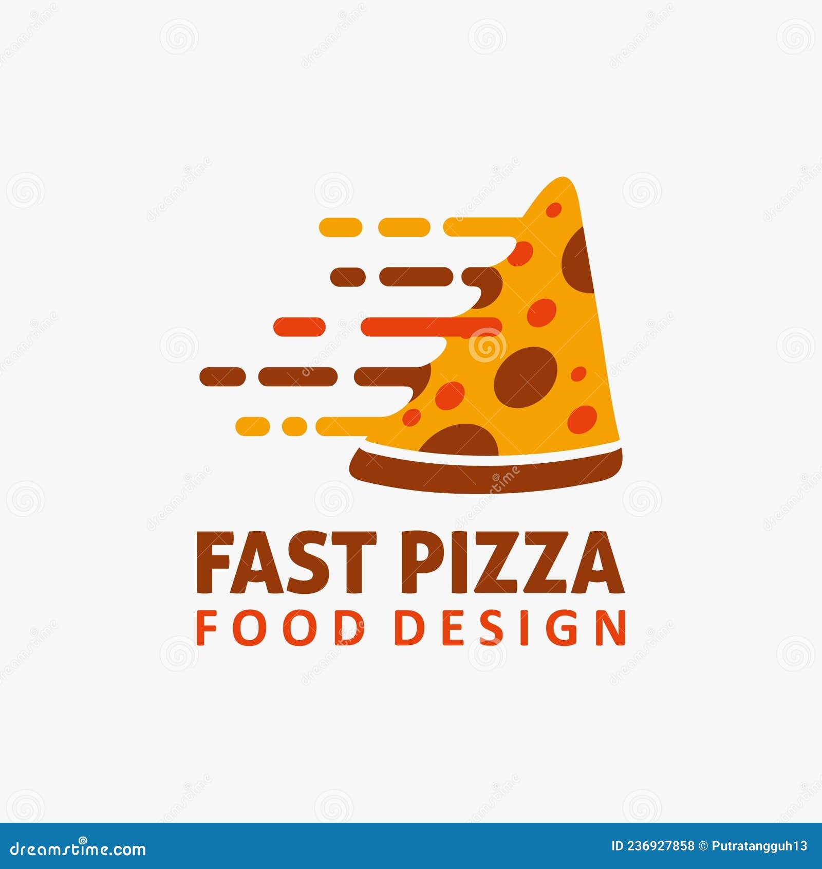 Fast pizza logo design stock vector. Illustration of internet - 236927858